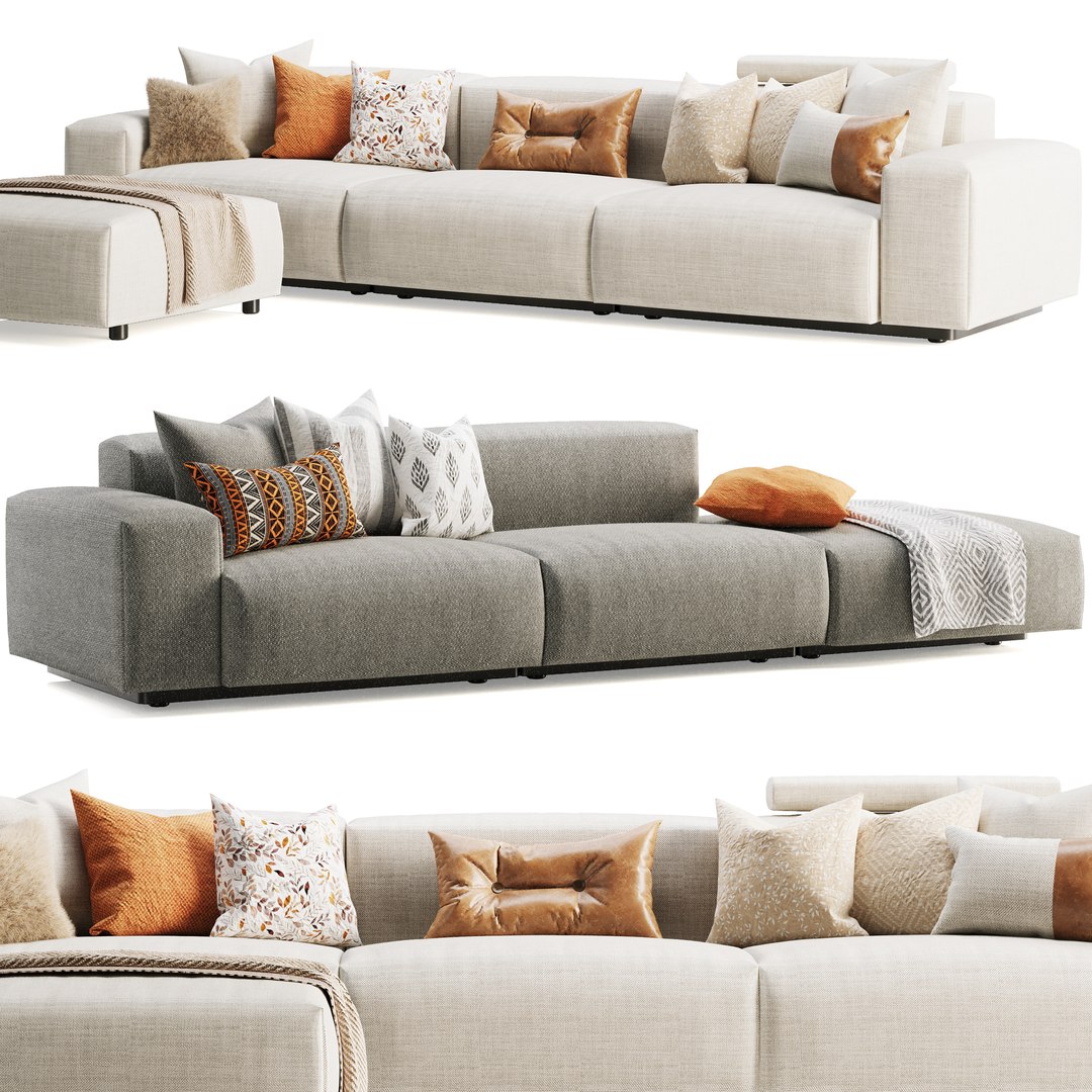 Vitra Soft Modular Sofa Three-Seater 3D model - TurboSquid 1929566