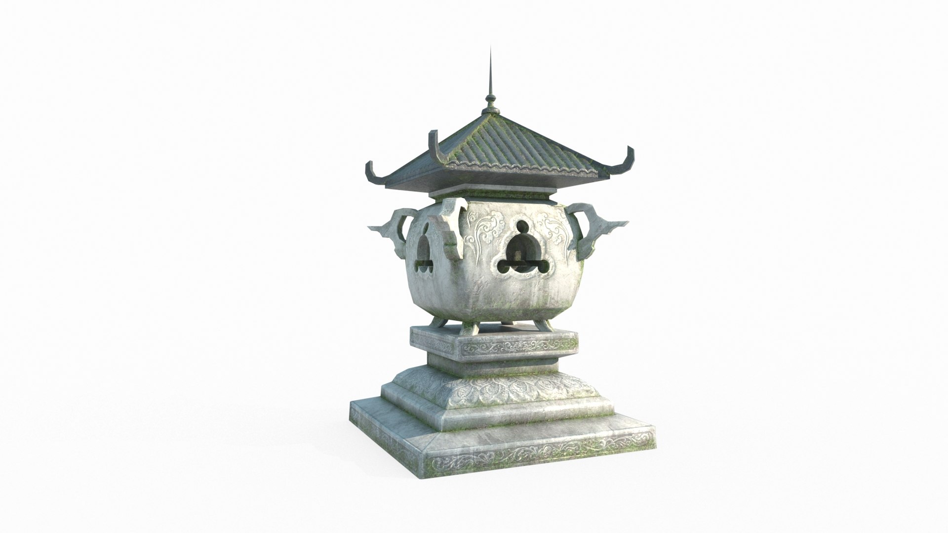 3D Model Ancient Asian Stone Lamps - TurboSquid 2169847