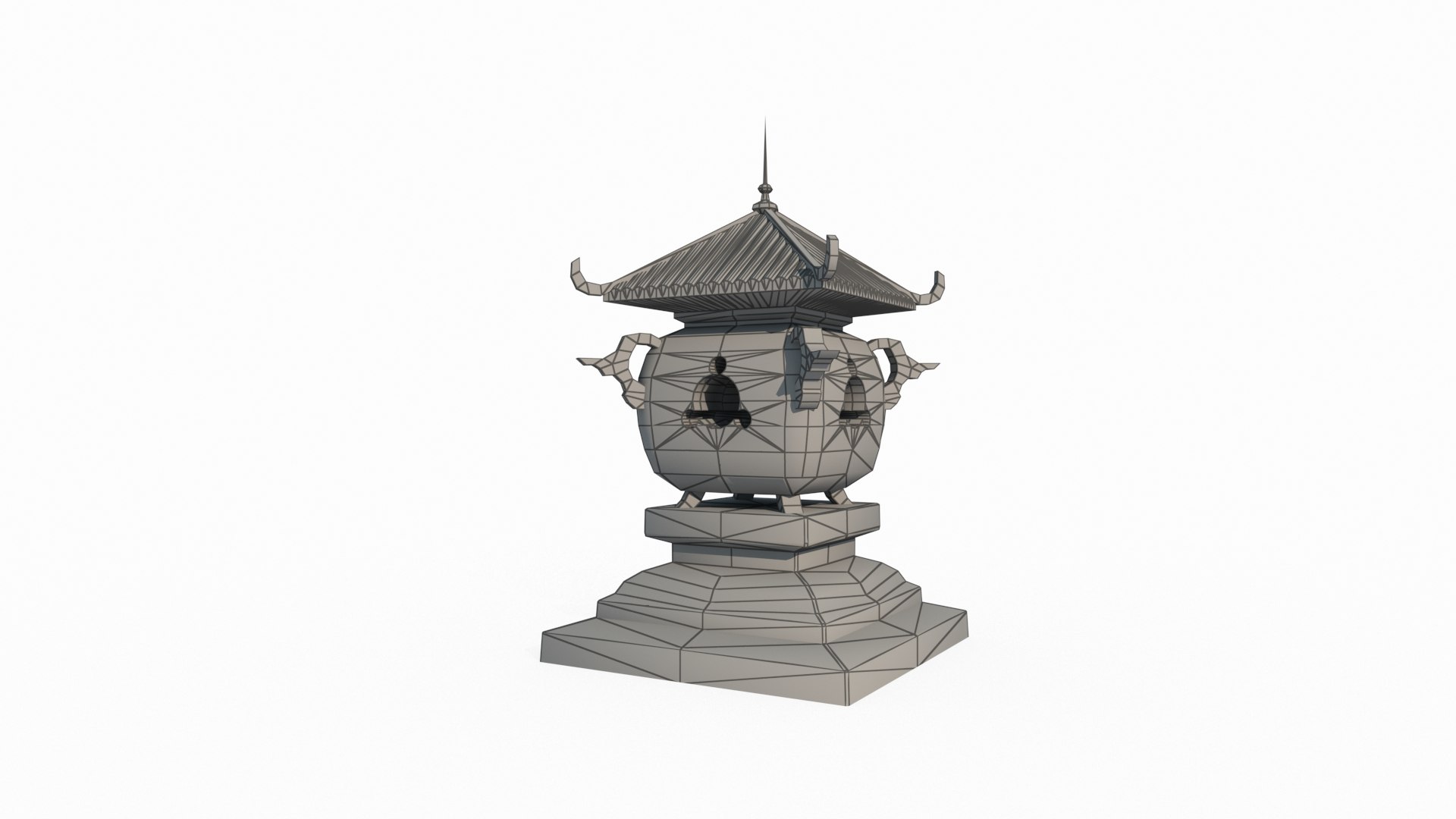 3D Model Ancient Asian Stone Lamps - TurboSquid 2169847