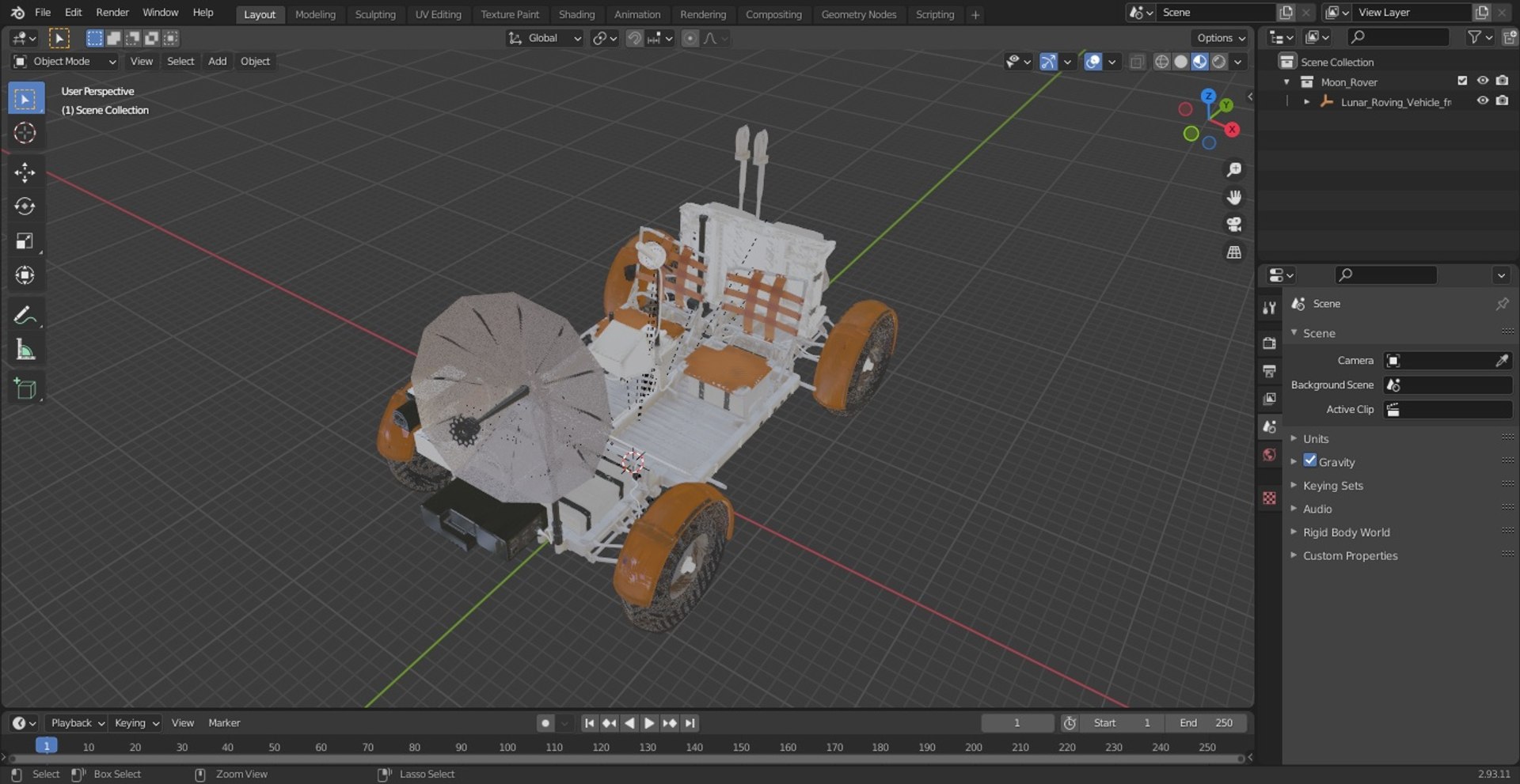 3D Lunar Roving Vehicle Apollo Model - TurboSquid 1269396