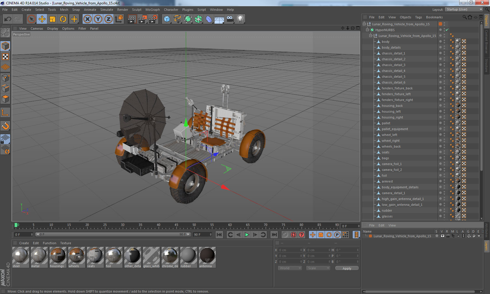 3D lunar roving vehicle apollo model - TurboSquid 1269396