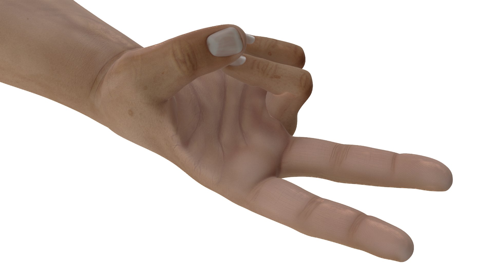 Male Caucasian Hand Victory Sign Pose 3D - TurboSquid 2193899