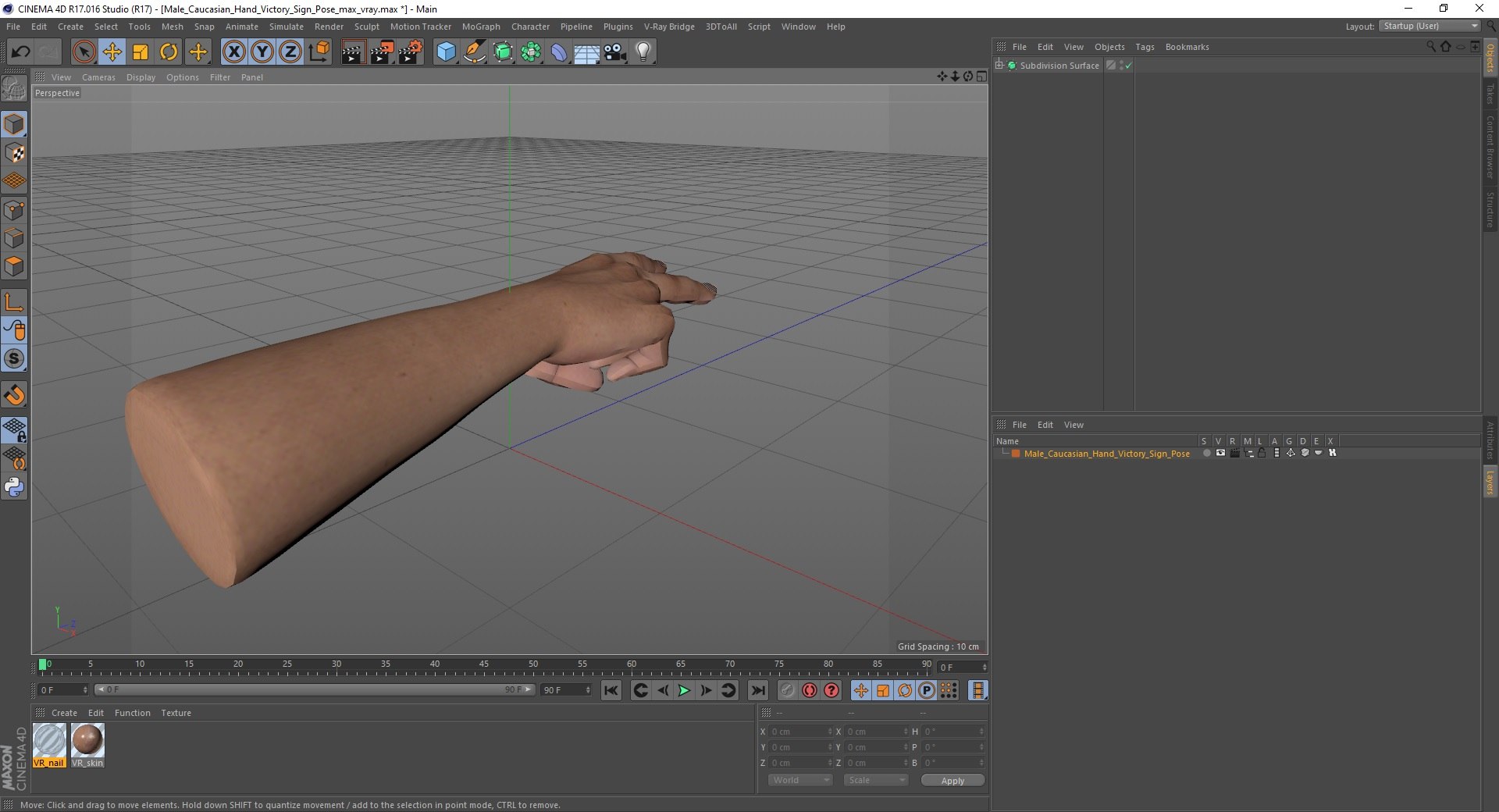 Male Caucasian Hand Victory Sign Pose 3D - TurboSquid 2193899
