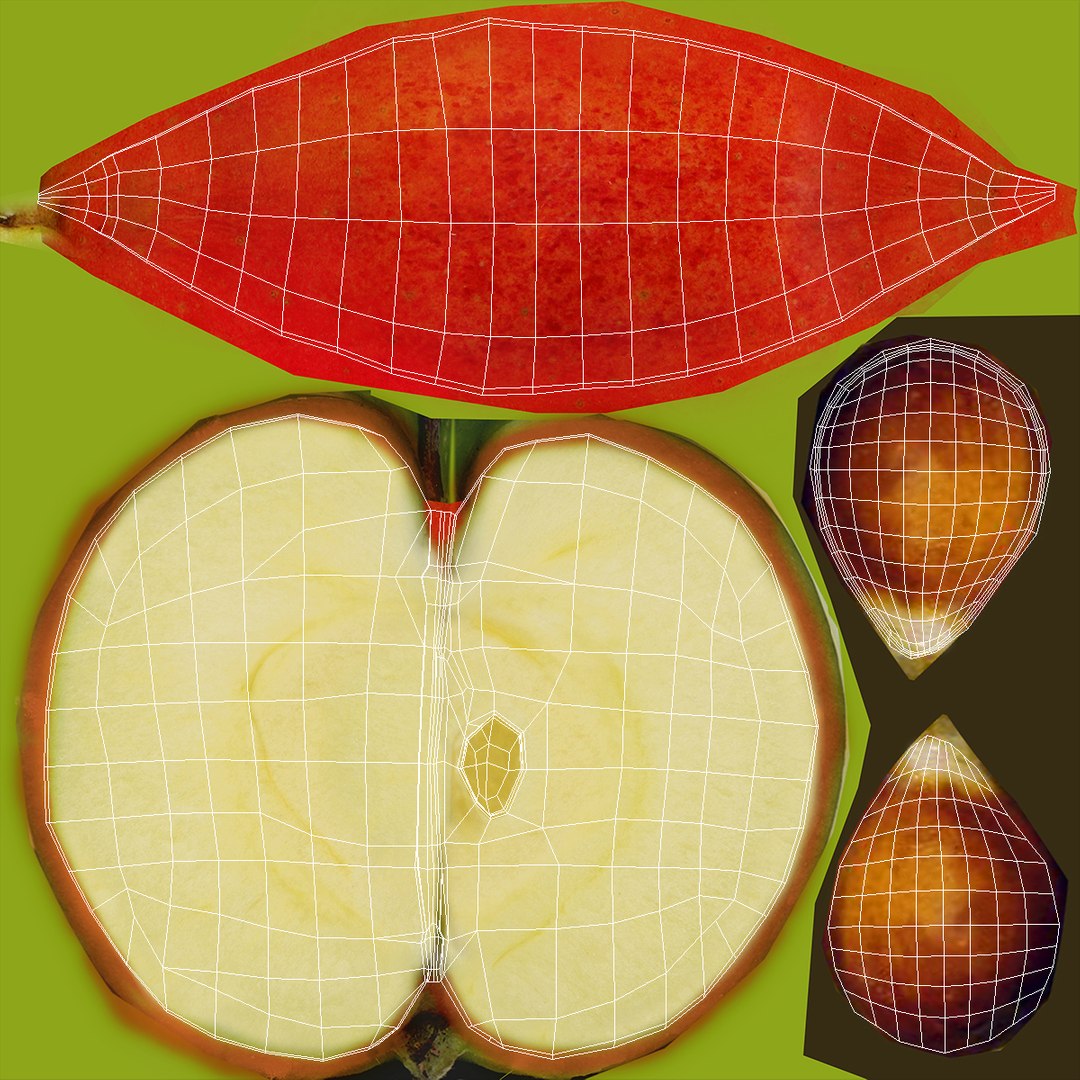 Sliced Red Apple Half Model - TurboSquid 2202501