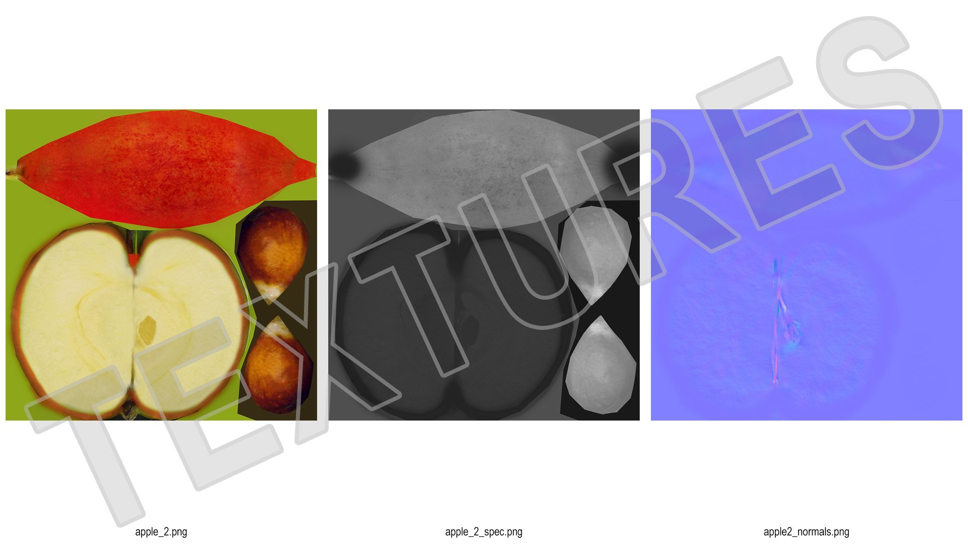 Sliced Red Apple Half Model - TurboSquid 2202501