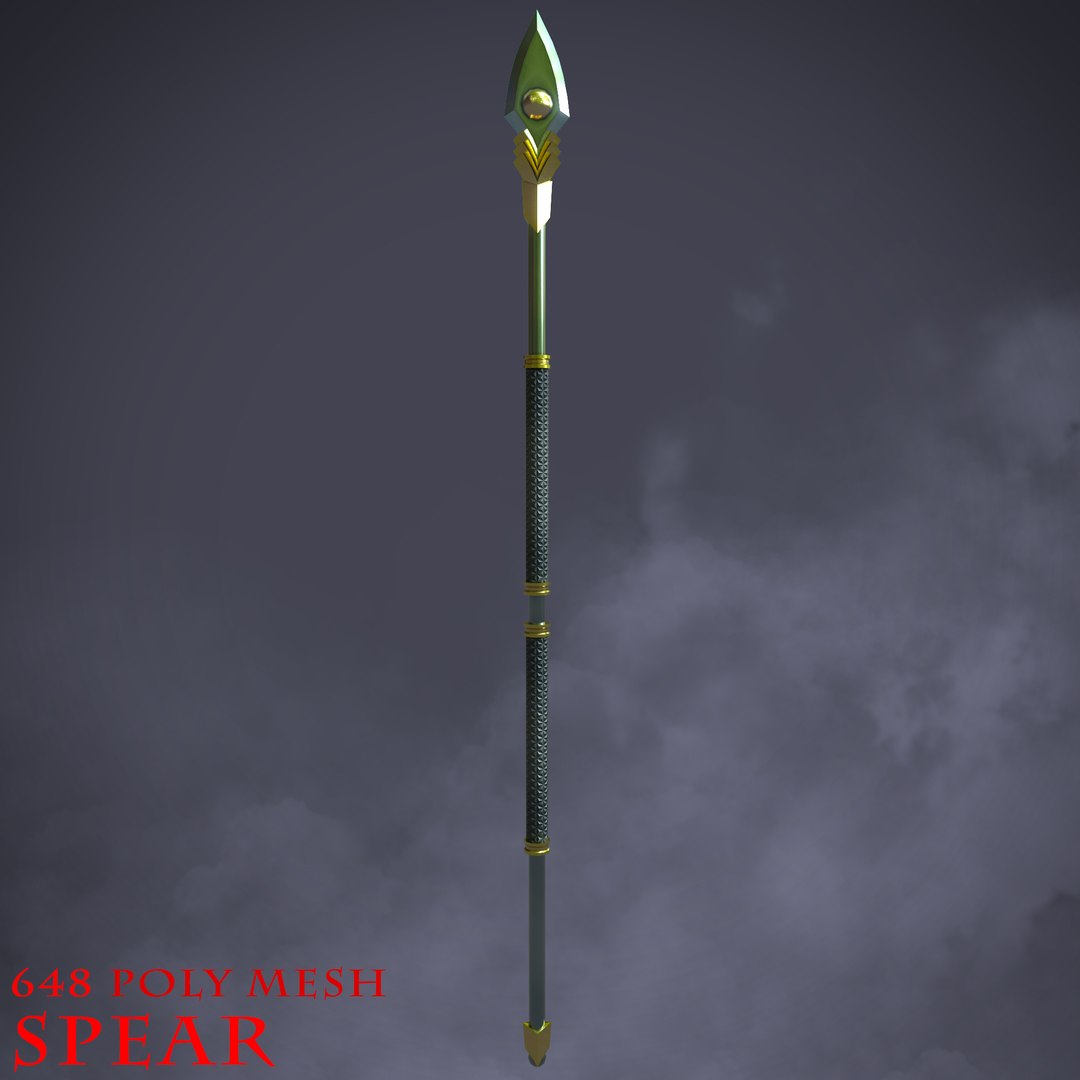 Game Ready Low Poly Gilded Spear Model - TurboSquid 1851252