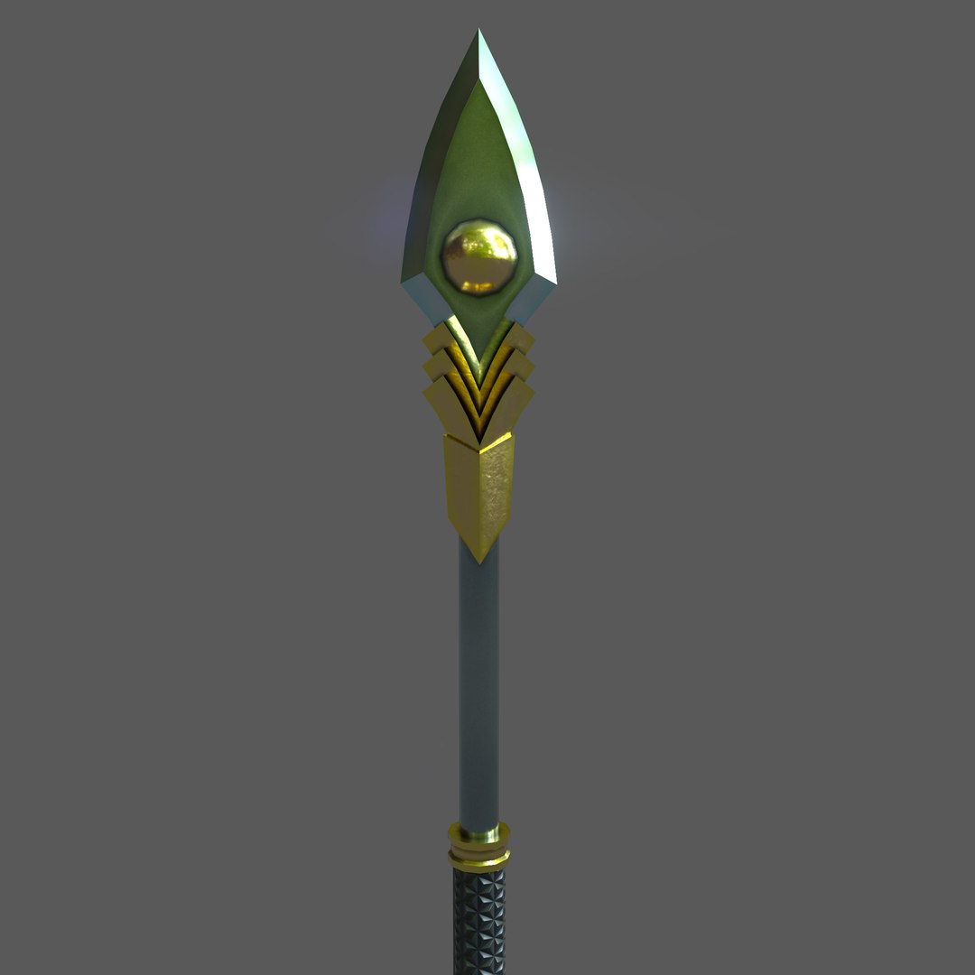Game Ready Low Poly Gilded Spear Model - TurboSquid 1851252