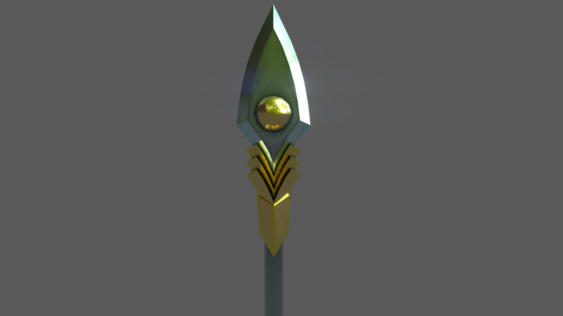 Game Ready Low Poly Gilded Spear Model - TurboSquid 1851252
