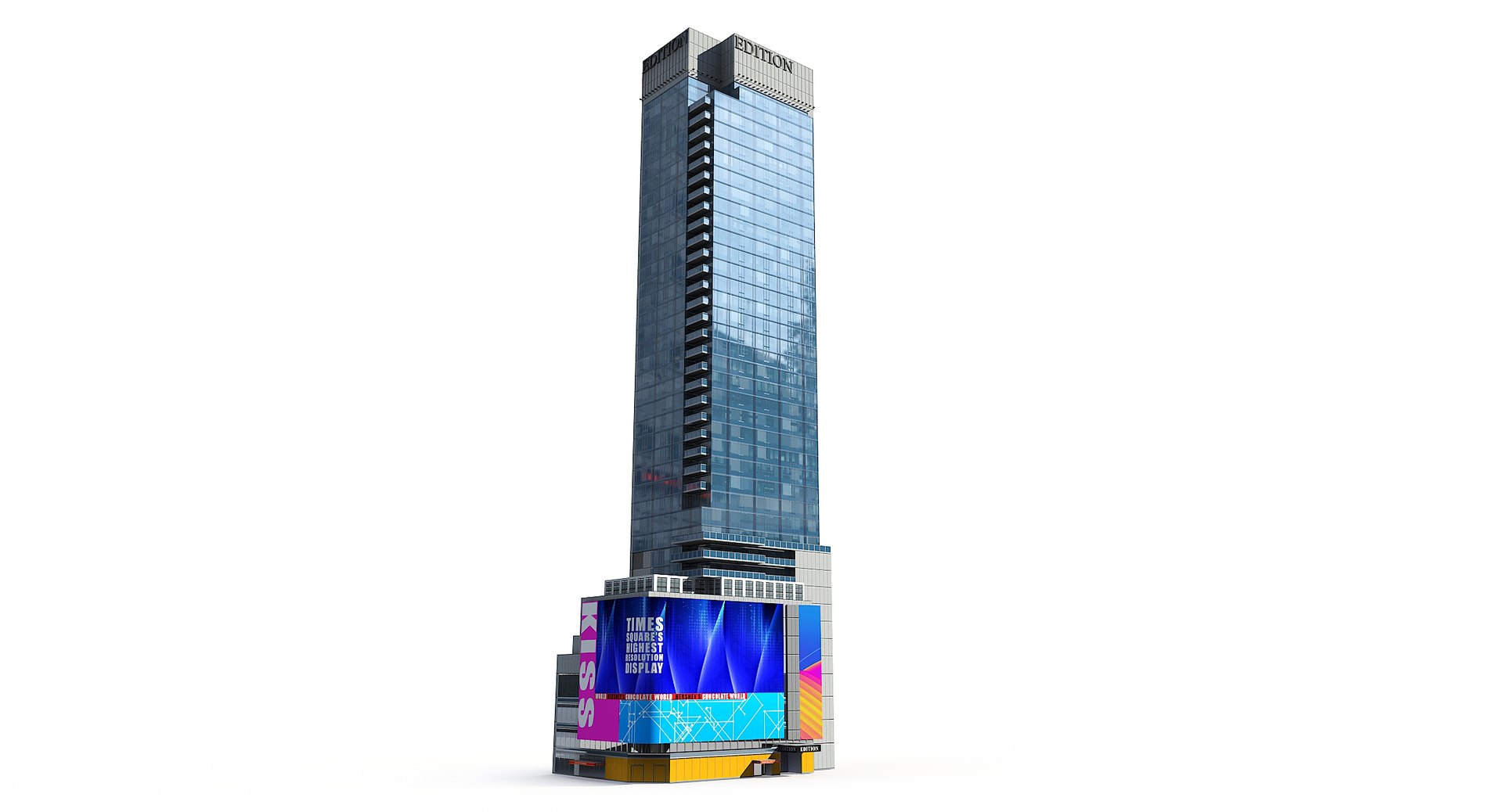 The Edition Building Times Square Low Poly 3D model - TurboSquid 2170809