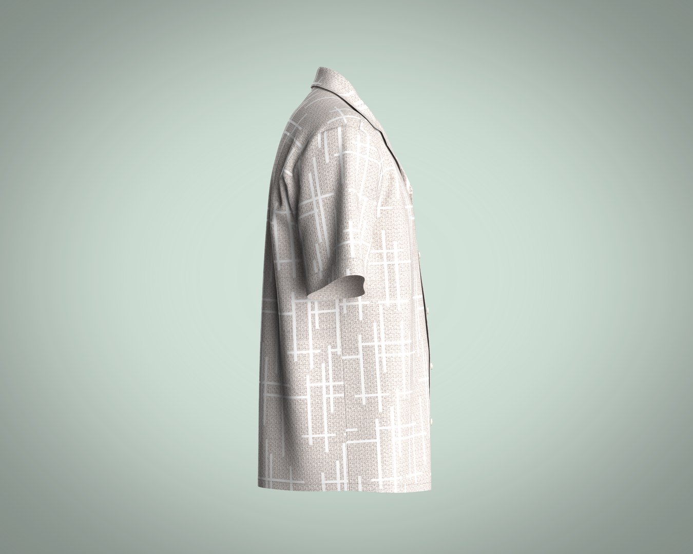 3D Textured Fabric Resort Collar Shirt With Short Sleeves Model ...