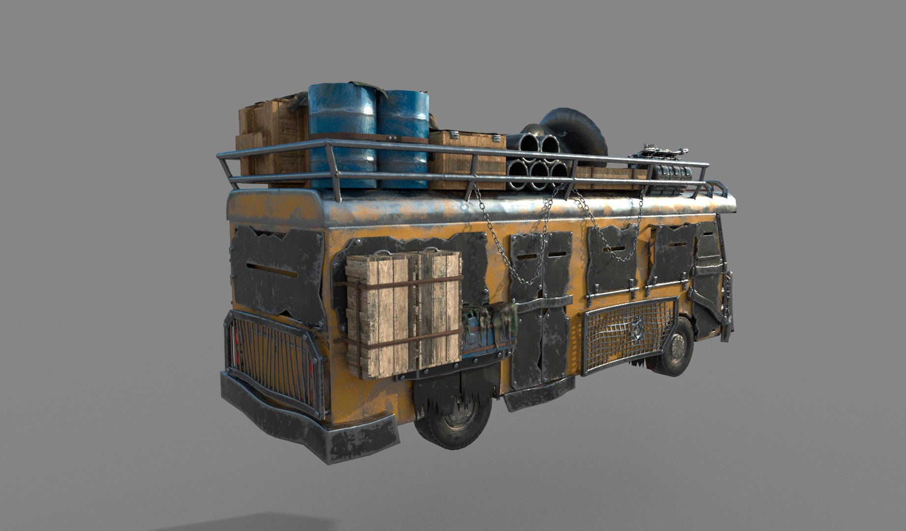 apocalypse bus 3d obj