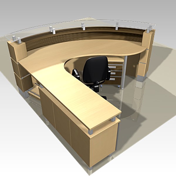 3d office reception furniture model