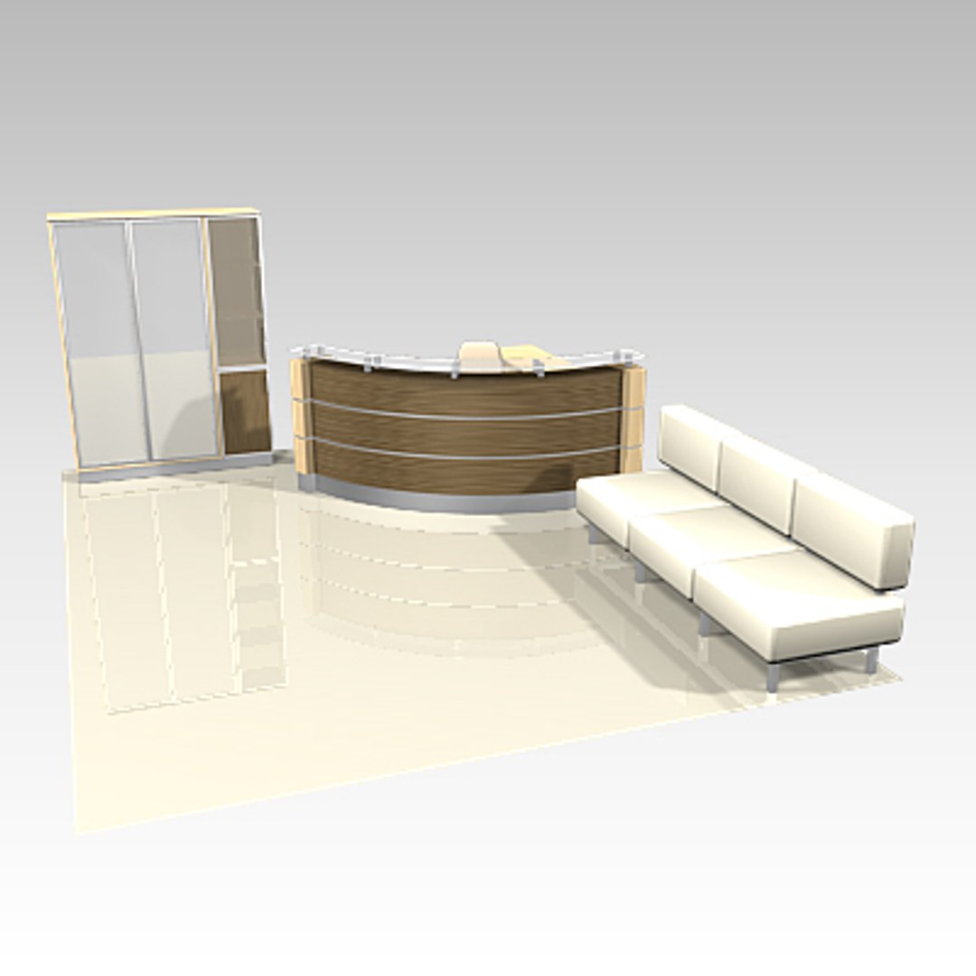 3d Office Reception Furniture Model