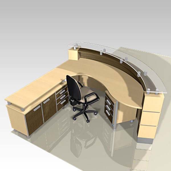 3d office reception furniture model