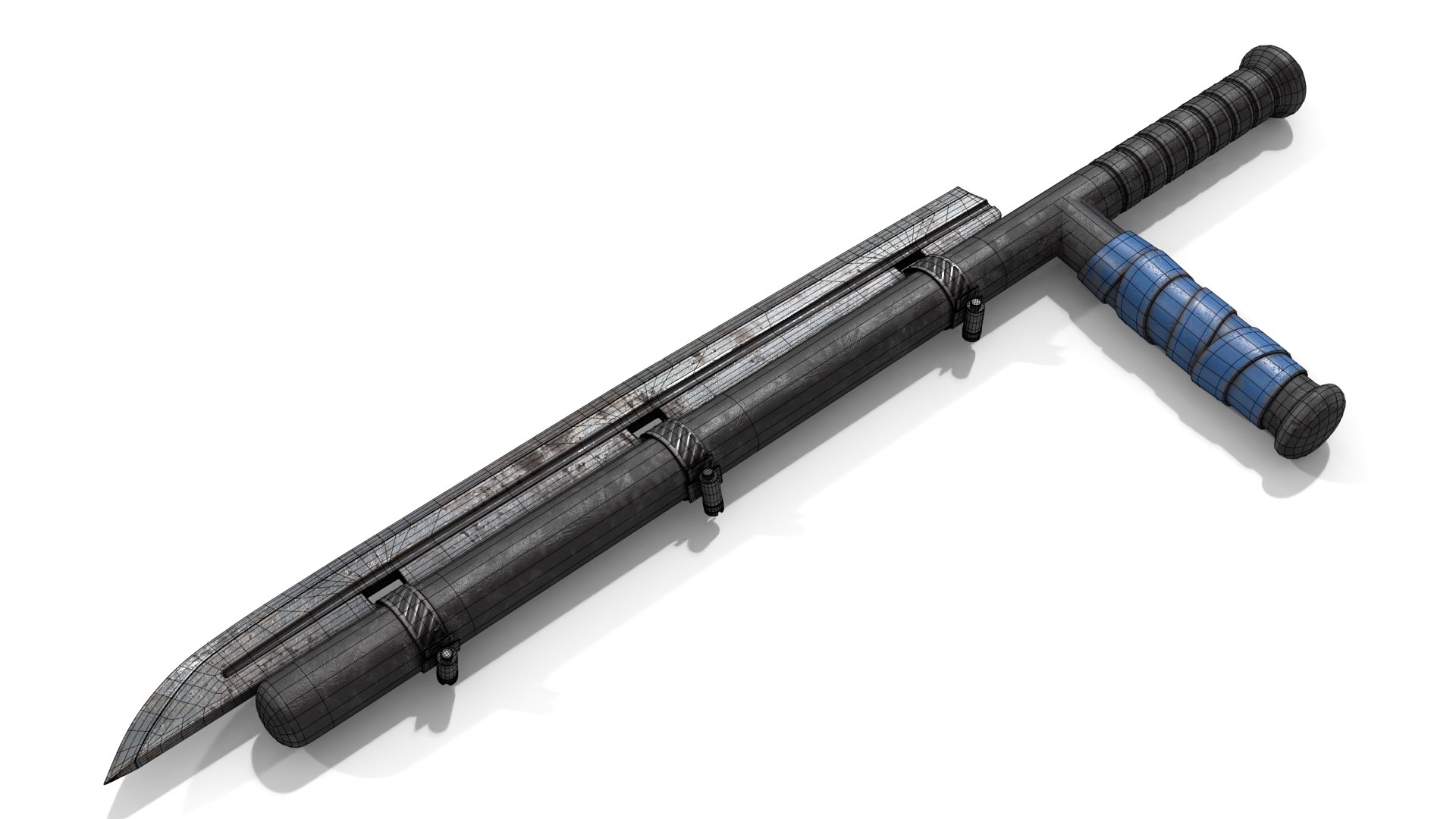 Police Baton with Blade 3D - TurboSquid 1753348