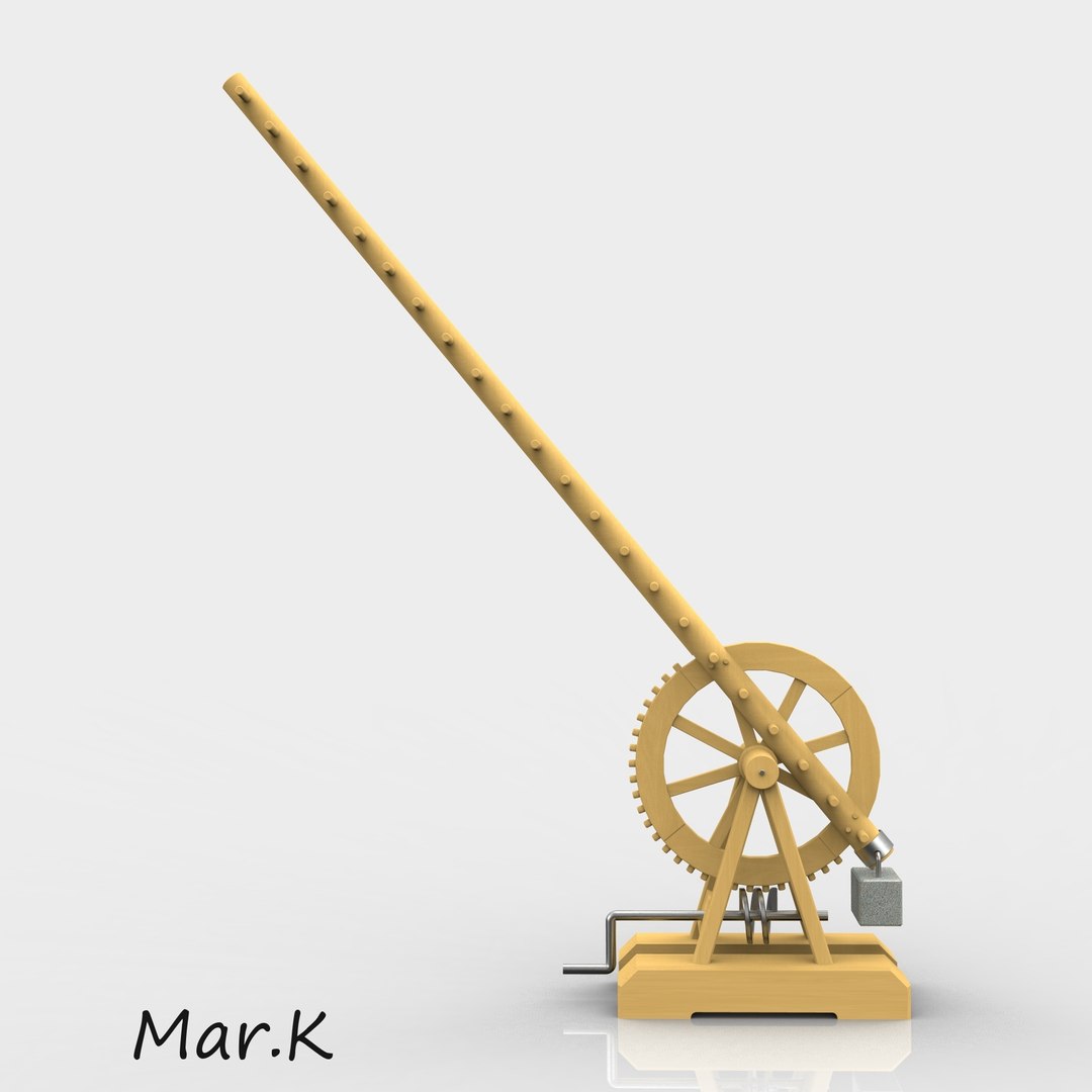 3d Wood Aerial Ladder Model