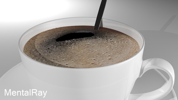 3d max realistic cup coffee
