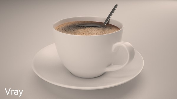 3d max realistic cup coffee