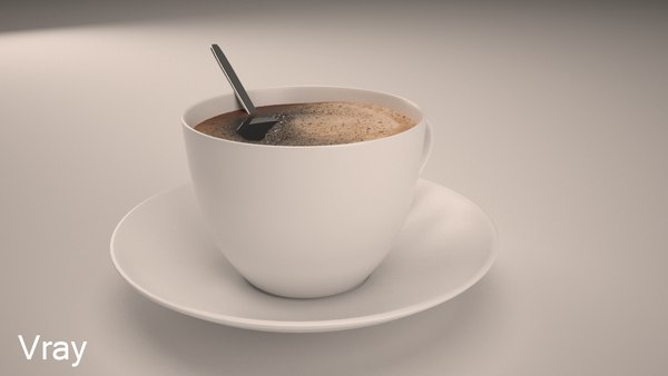 3d max realistic cup coffee
