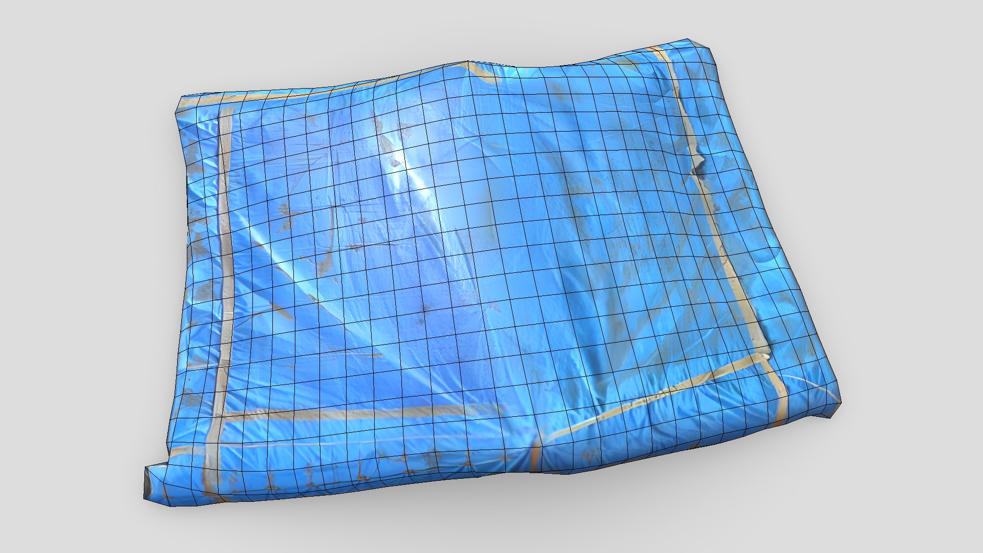 Folded Blue Tarp 3D - TurboSquid 2214510