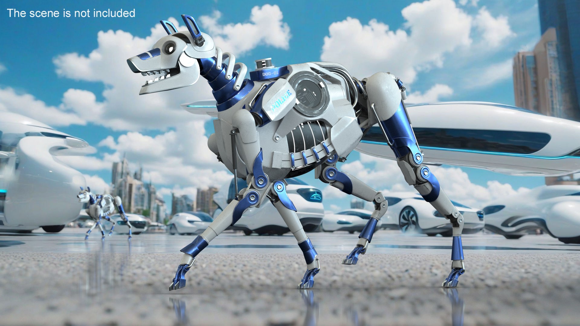 3D Futuristic Police Robot Dog Walking Pose Model - TurboSquid 2267805