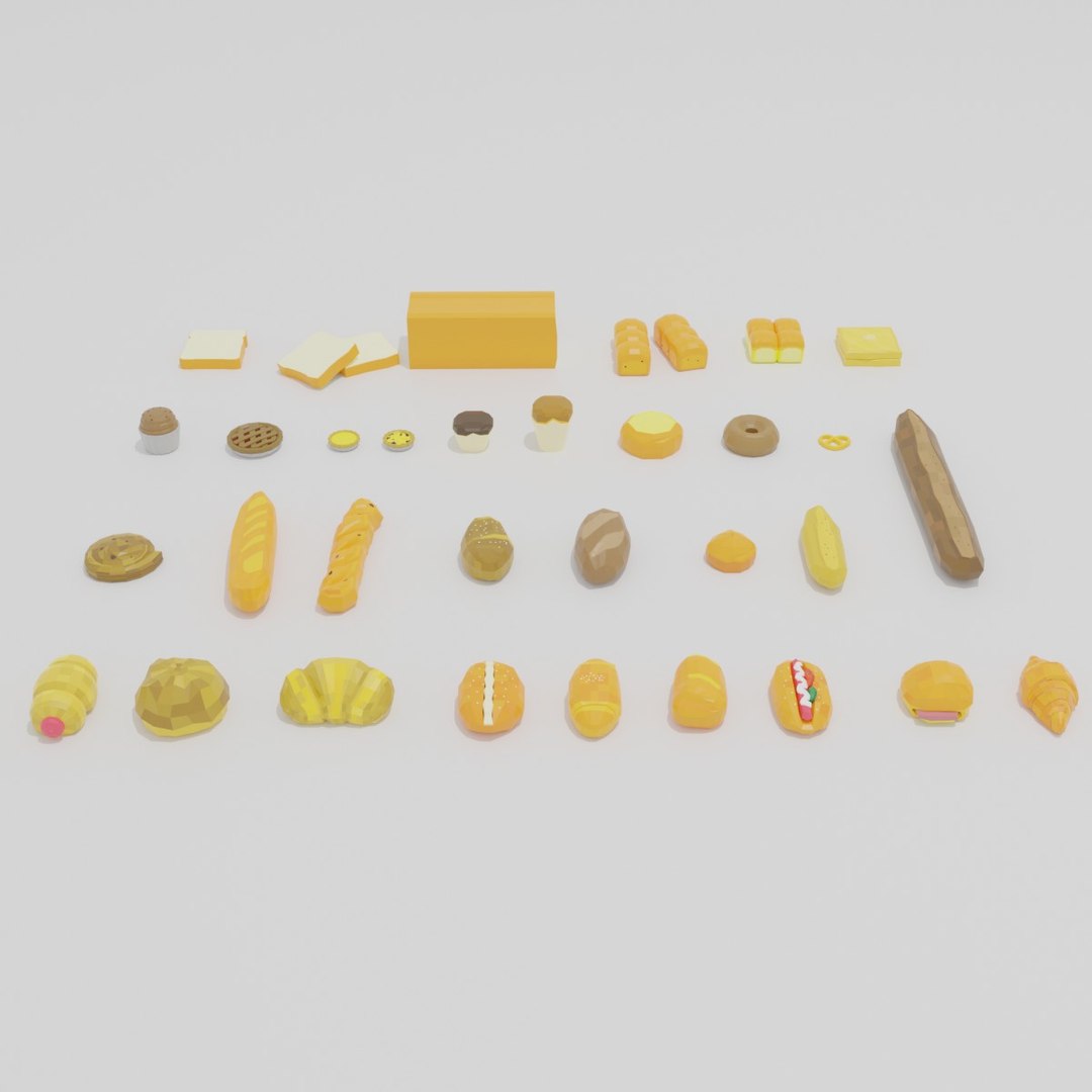 3D Bread Pack model - TurboSquid 1935097