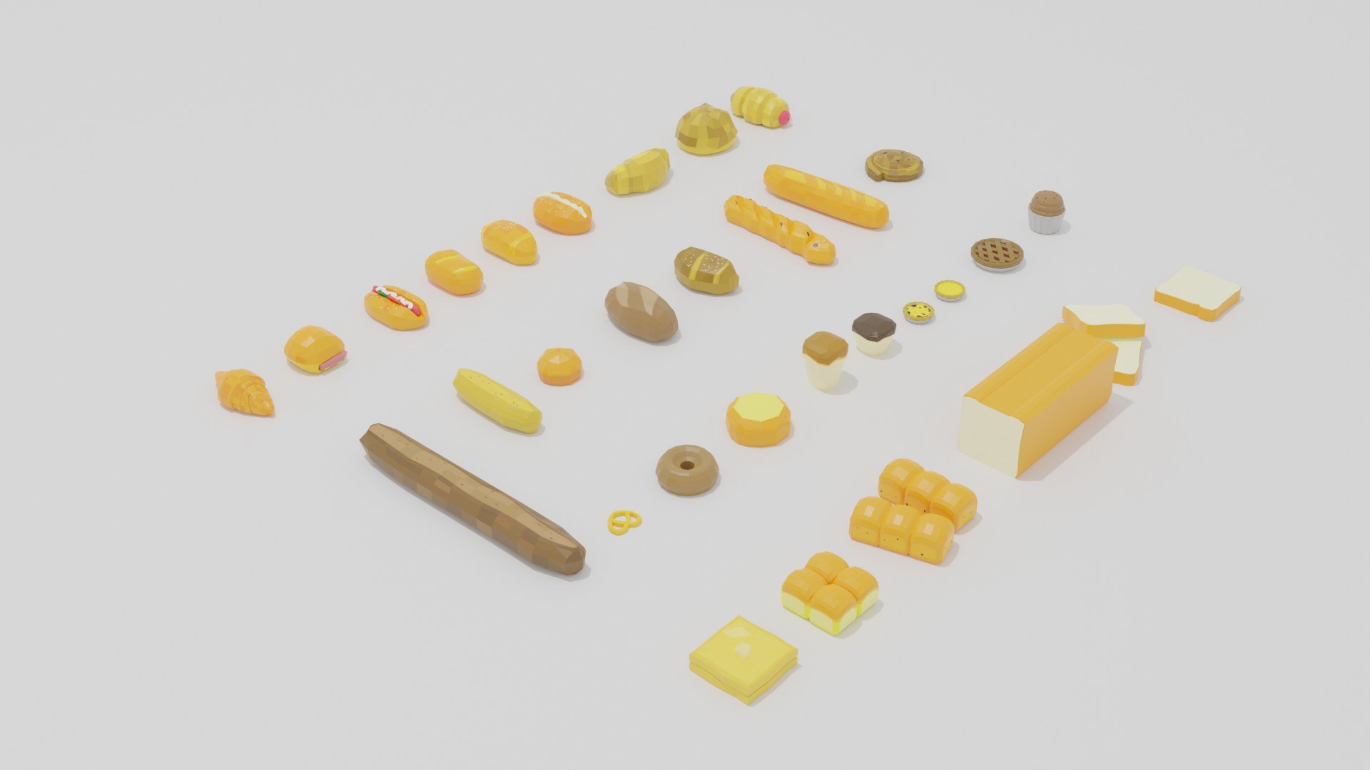 3D Bread Pack model - TurboSquid 1935097