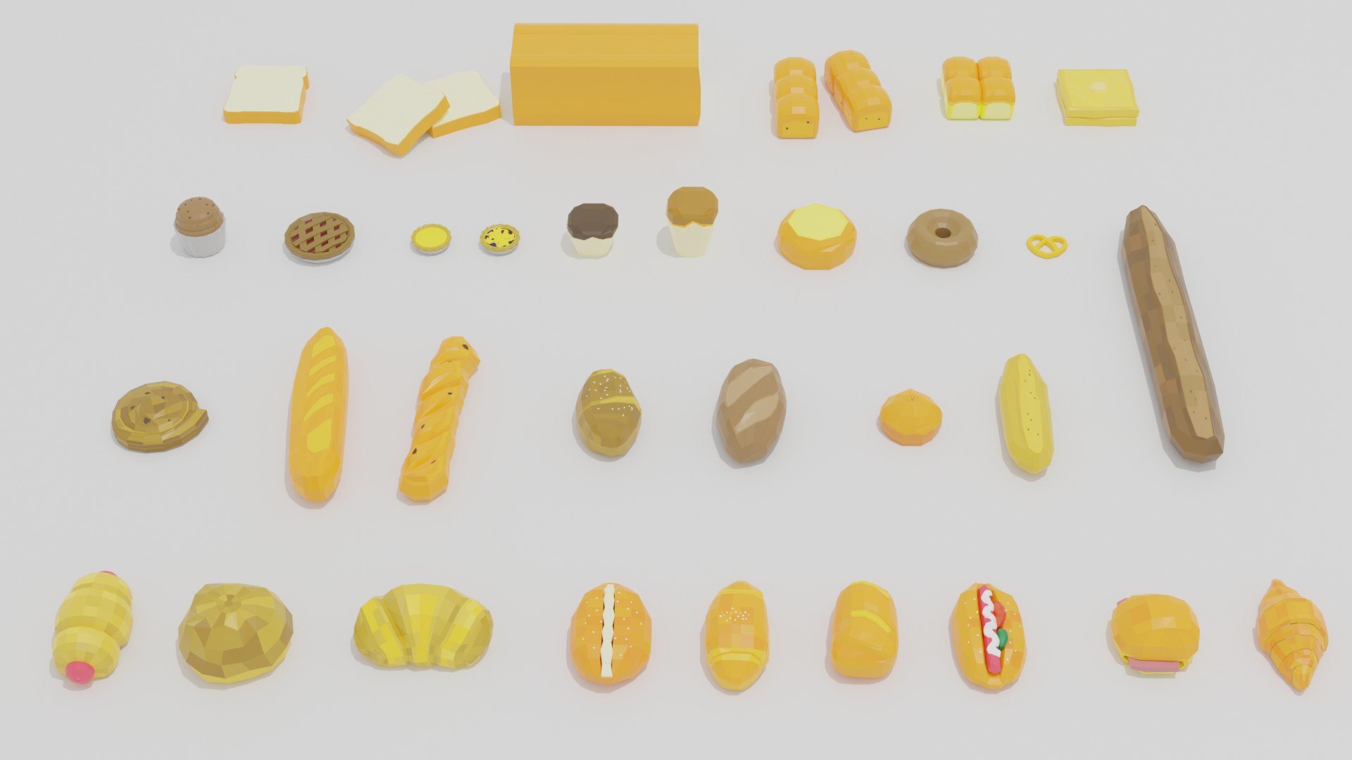 3D Bread Pack model - TurboSquid 1935097