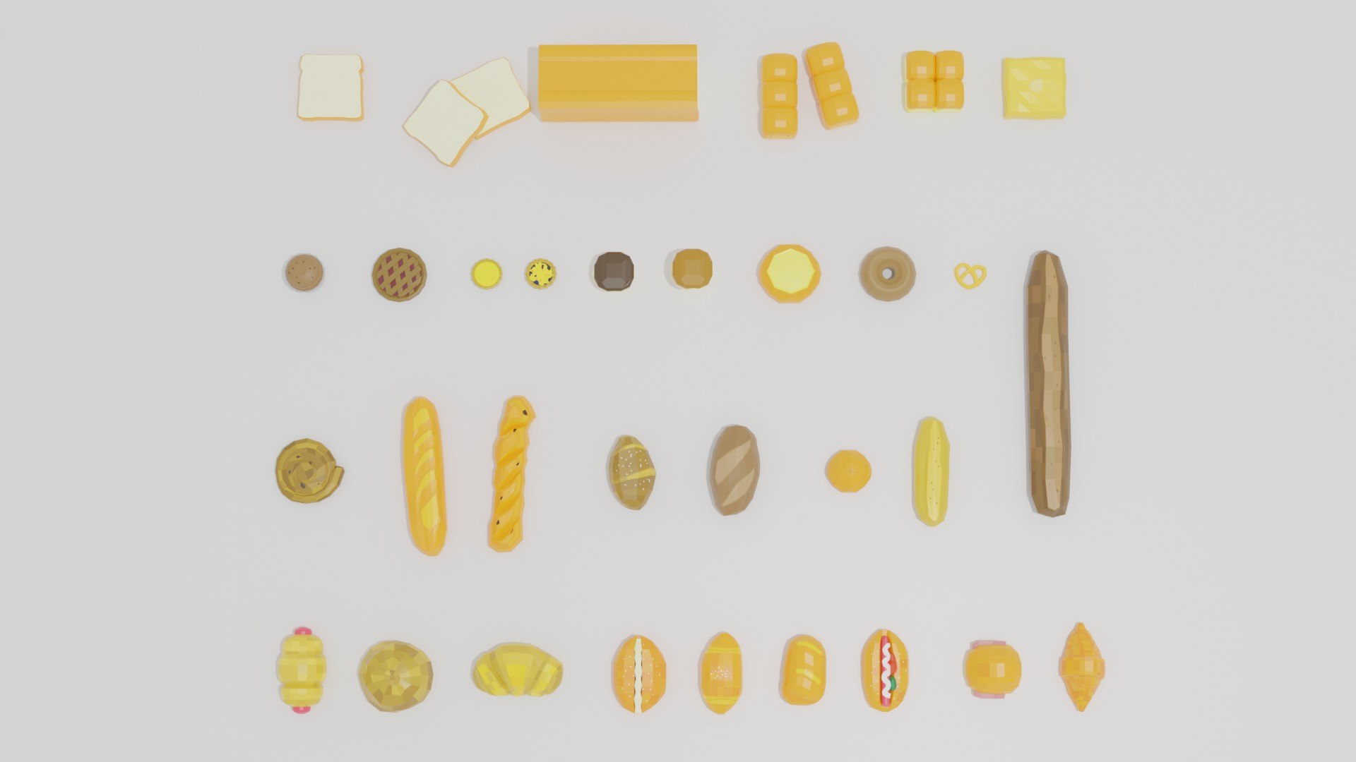 3D Bread Pack model - TurboSquid 1935097