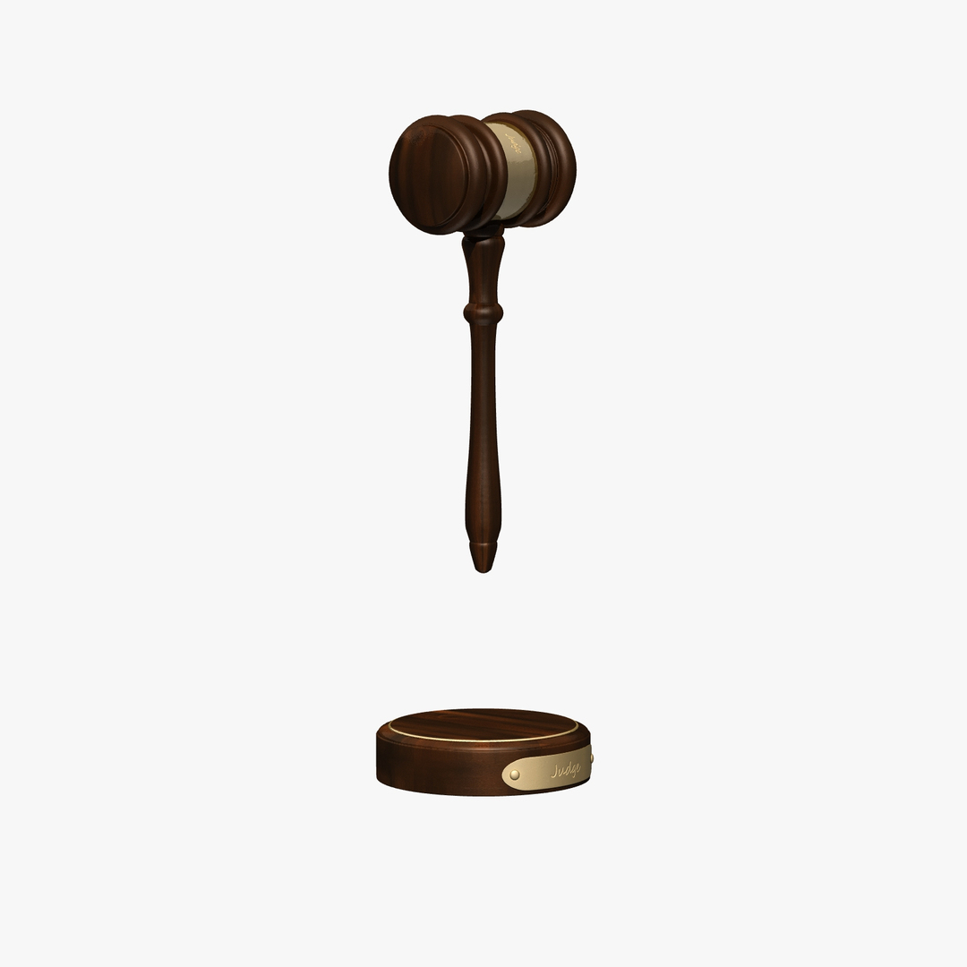 3d Judge Law Gavel Model