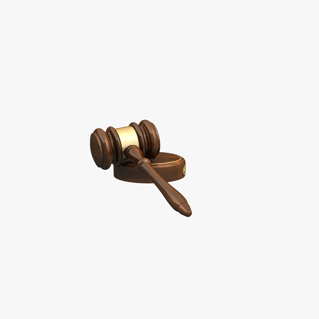 3d Judge Law Gavel Model