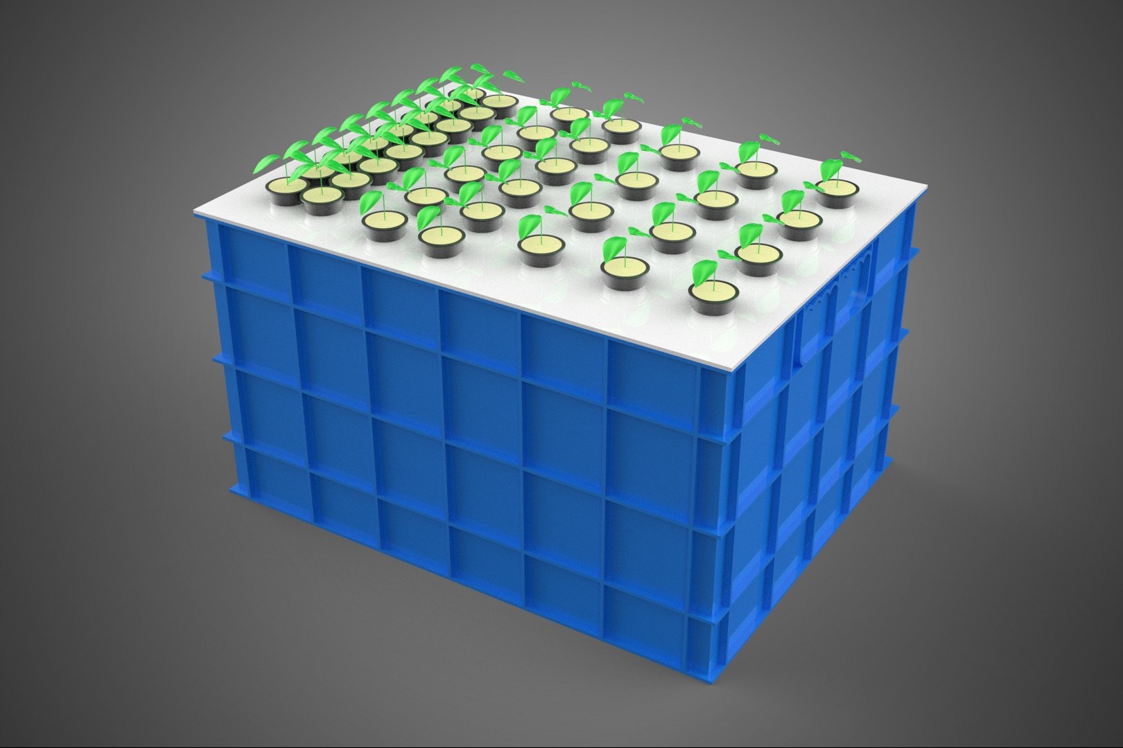 3D WATER TANK CRATE STORAGE CONTAINER AEROPONIC PLANT GROW FARM ...