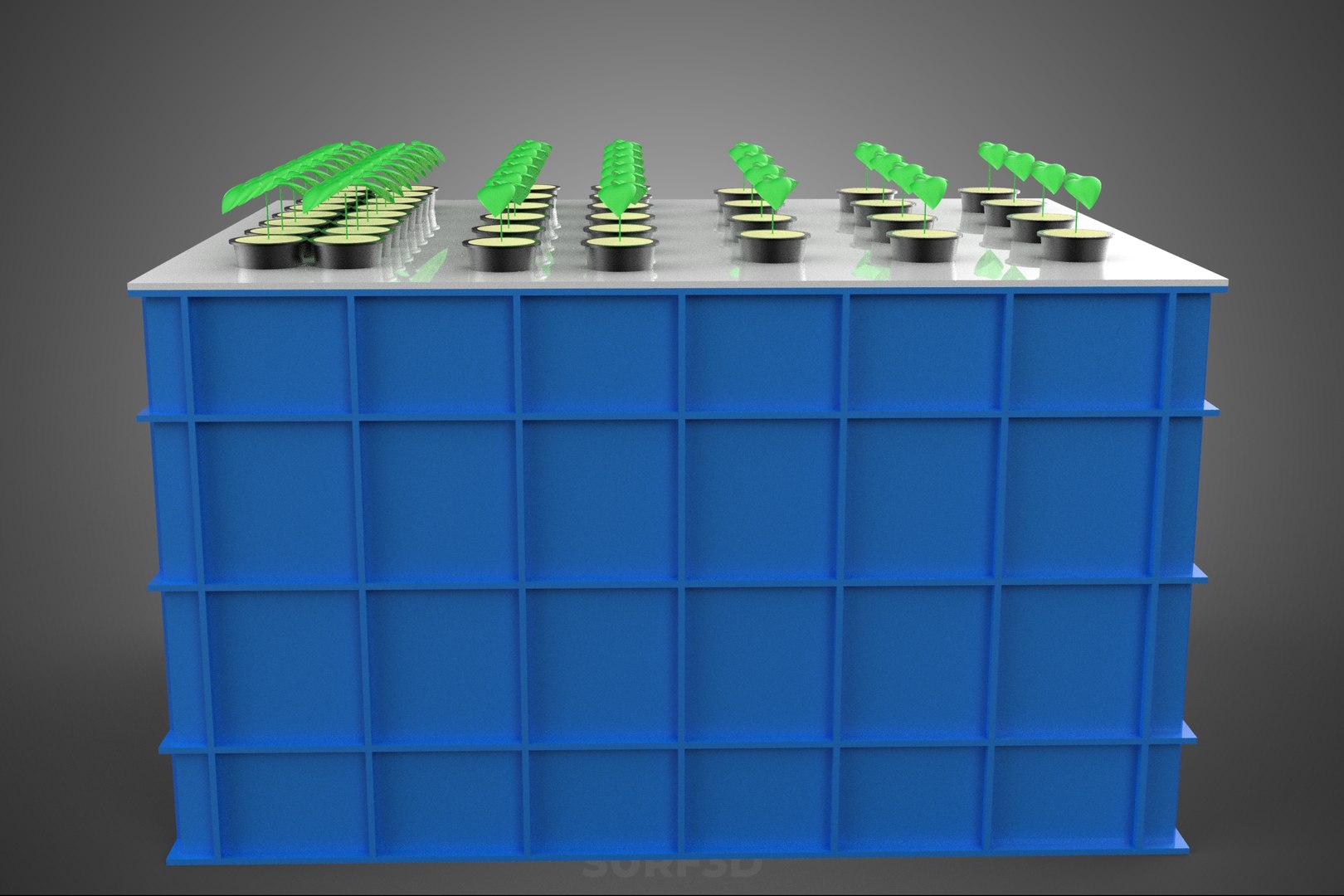 3D WATER TANK CRATE STORAGE CONTAINER AEROPONIC PLANT GROW FARM ...