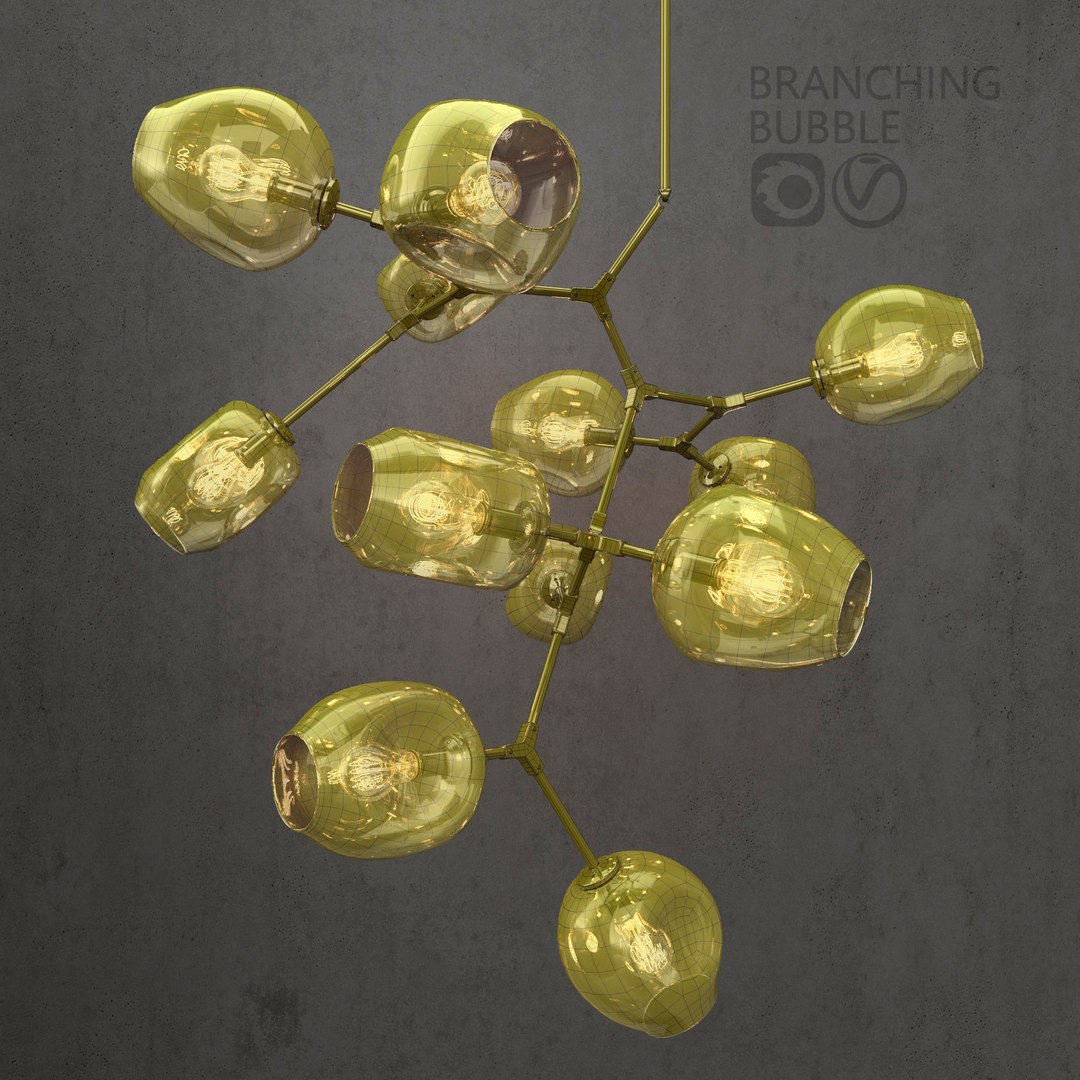 Branching Bubble 12 Lamps 3D Model - TurboSquid 1292925