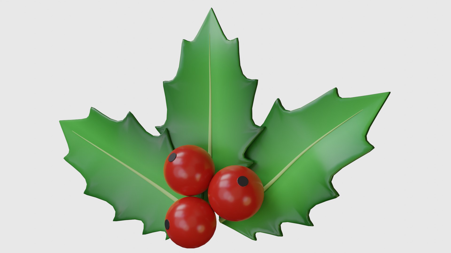 3D Model Cartoon Holly Berries - TurboSquid 2147523
