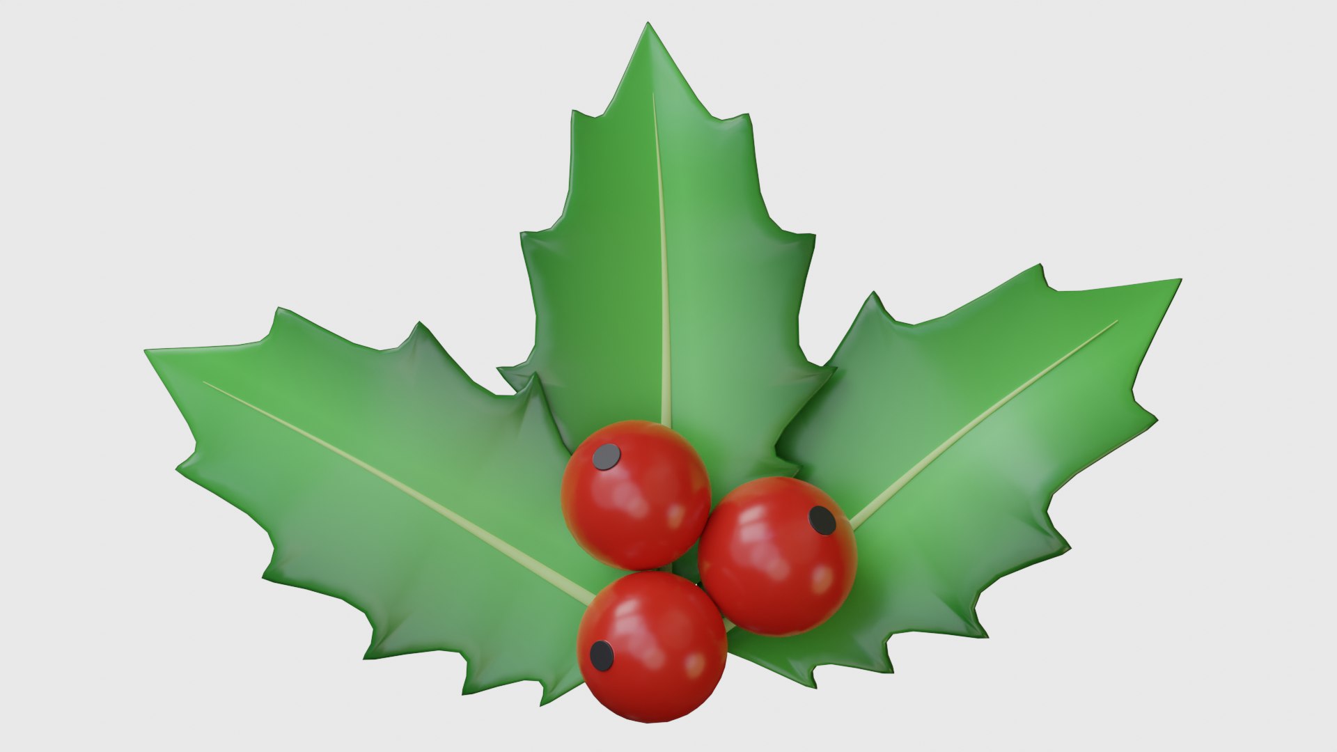3D Model Cartoon Holly Berries - TurboSquid 2147523