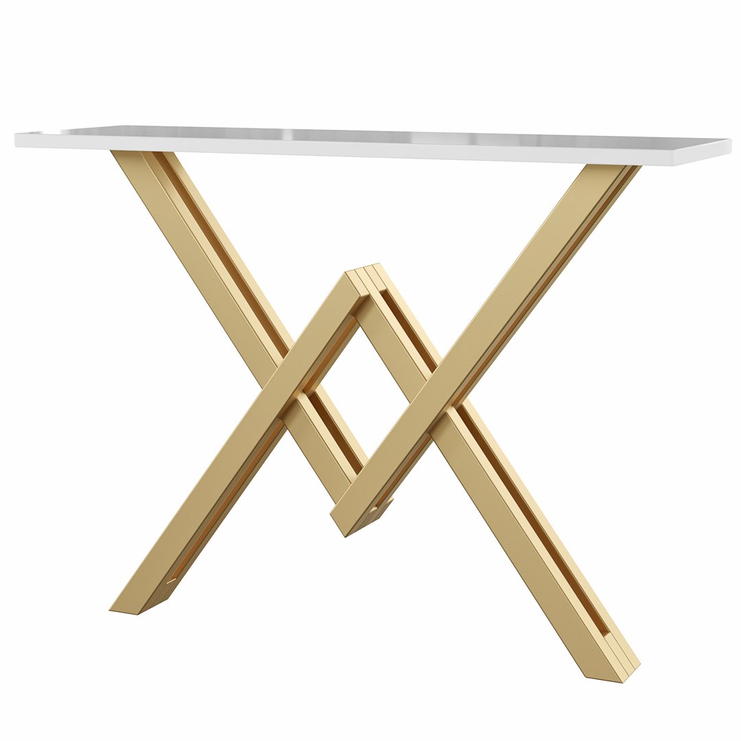 3D Gold Narrow Console Table Model - TurboSquid 1842618
