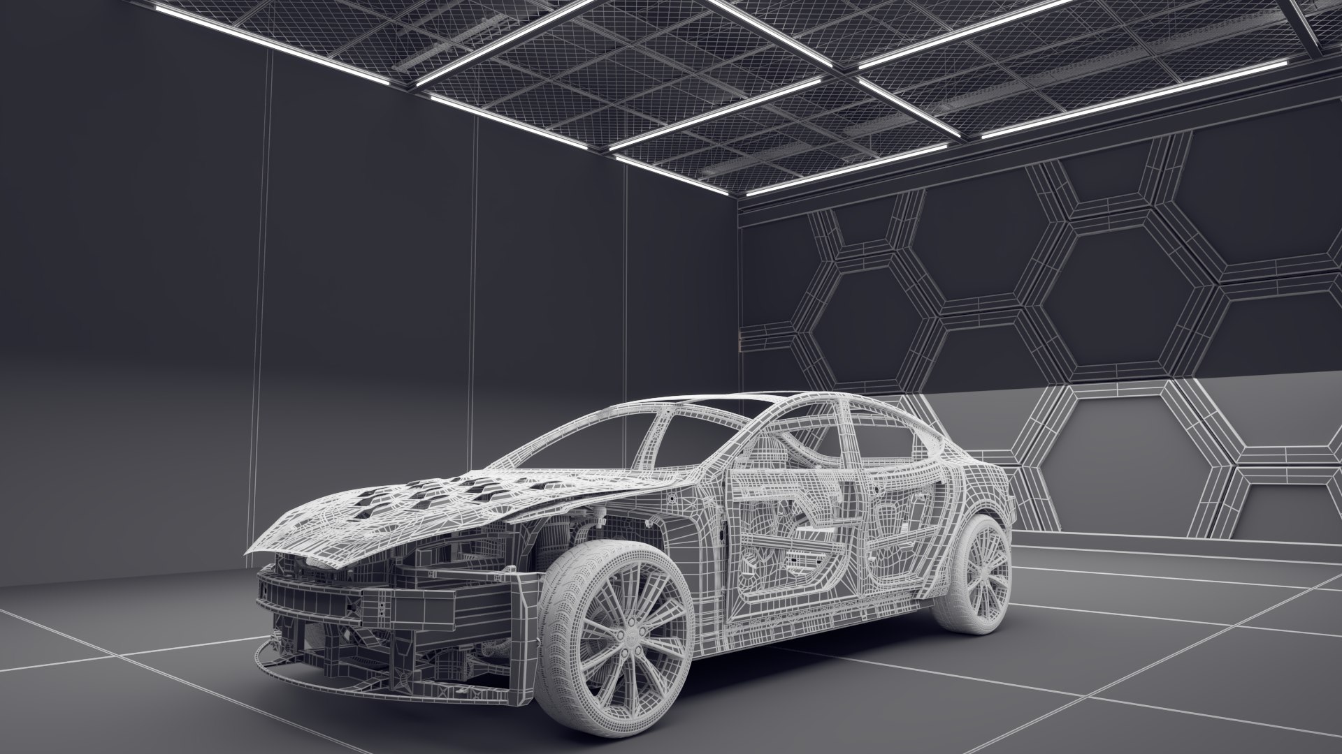 Tesla Model S Frame And Chassis In The Interior Model - TurboSquid 1964384