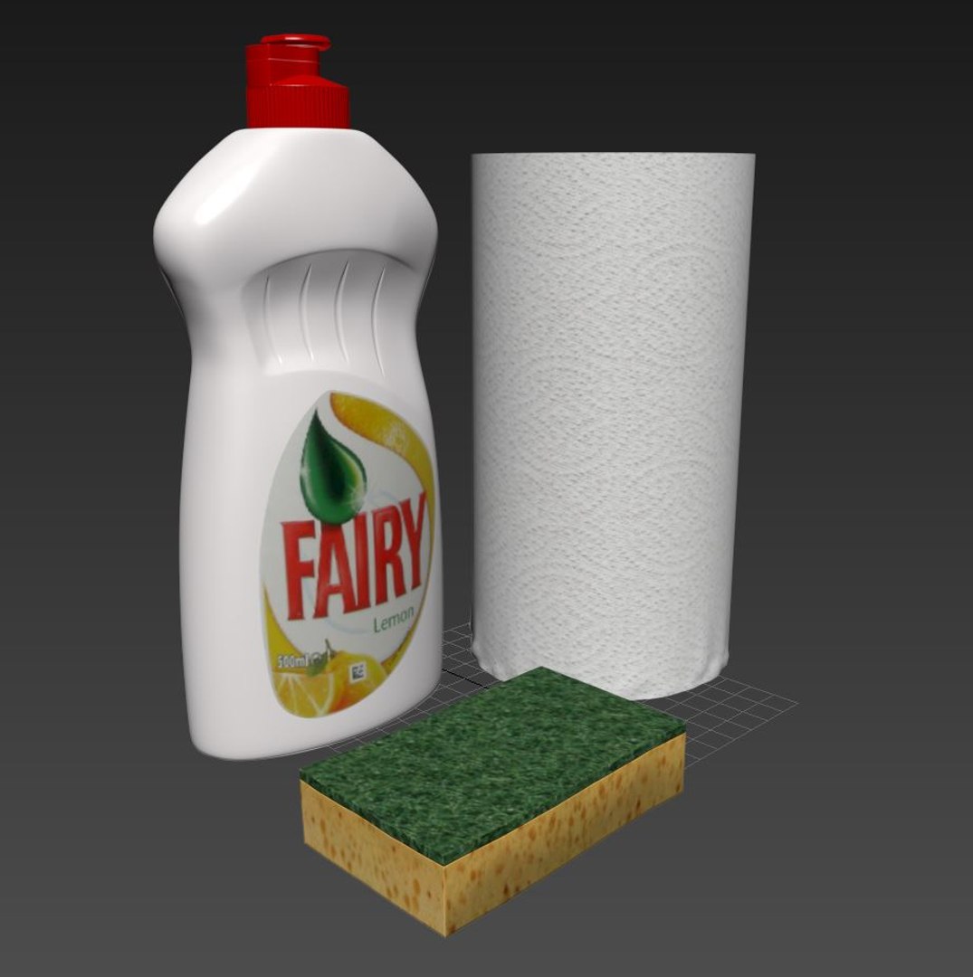 Kitchen Cleaning Stuff 3d Model