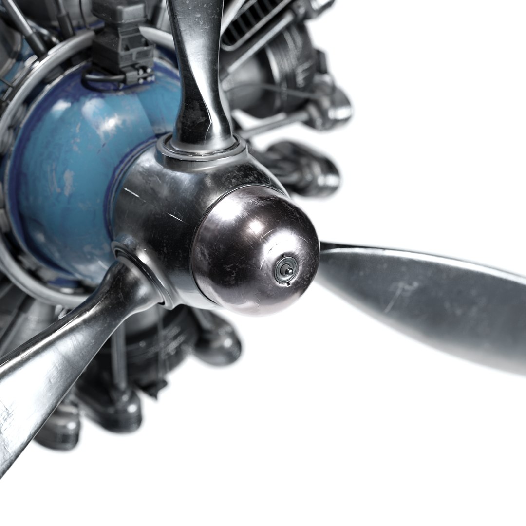 3D Airplane Radial Engine With Propeller - TurboSquid 1749687