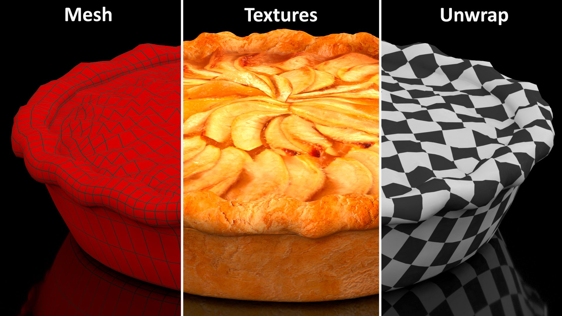 Open Face Apple Pie 3D Model - TurboSquid 1912620