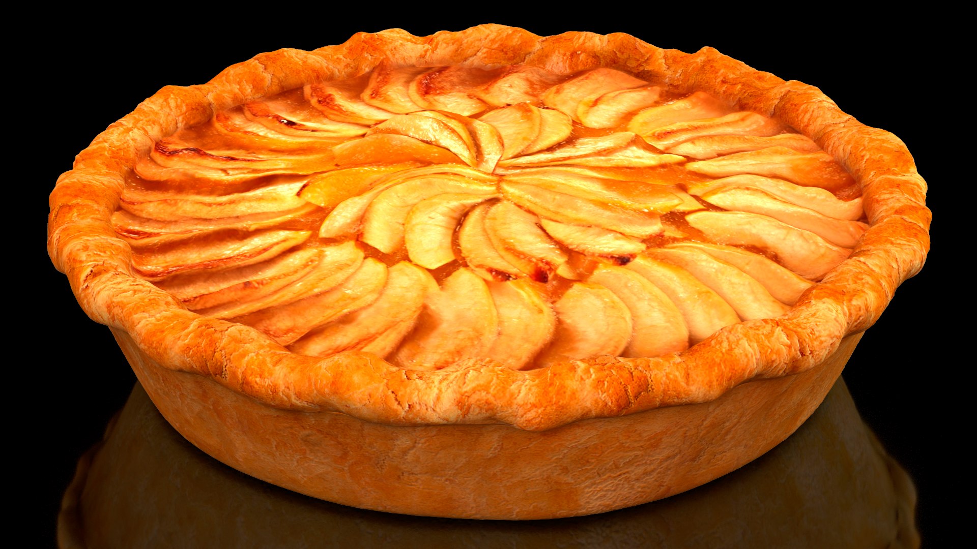 Open Face Apple Pie 3D Model - TurboSquid 1912620