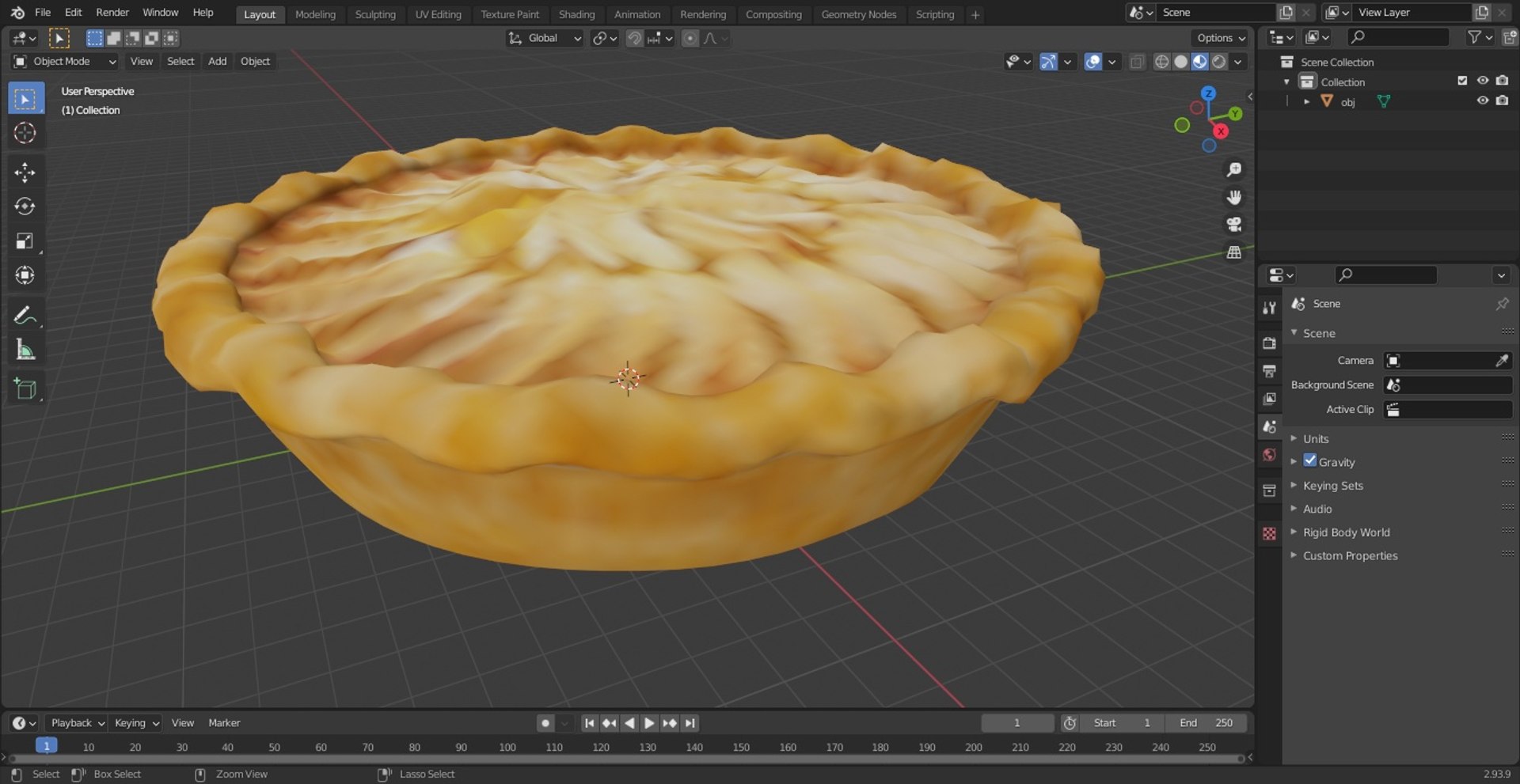 Open Face Apple Pie 3D model - TurboSquid 1912620