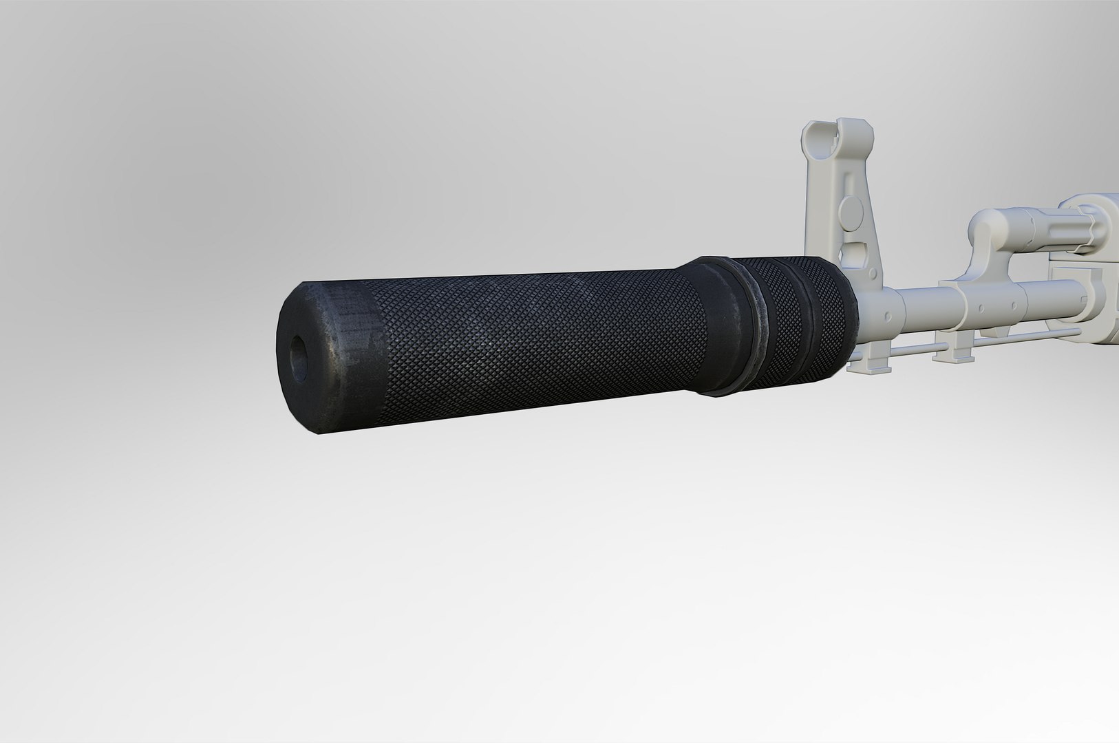 3d Model Rifle Silencer