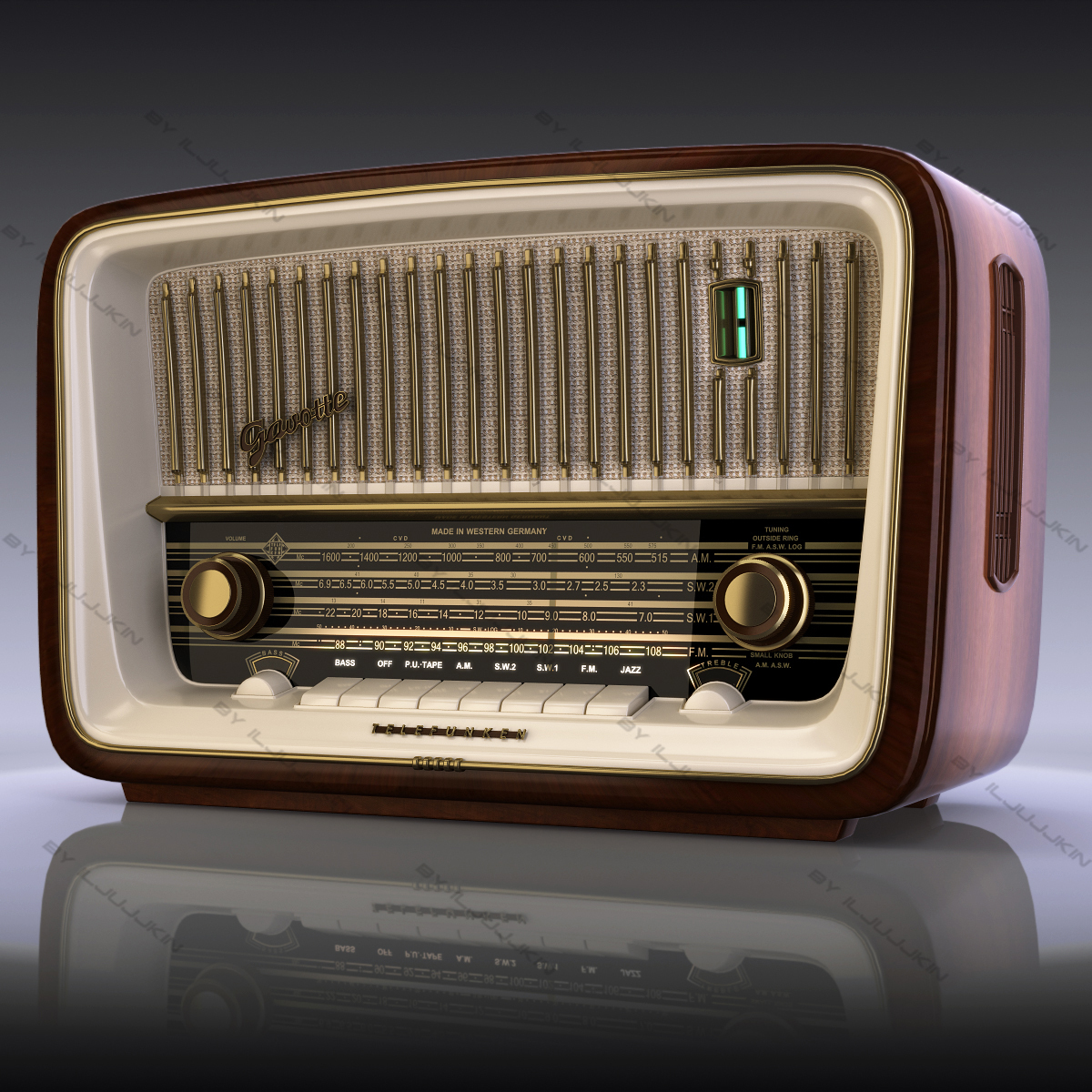 3d model vintage radio telefunken gavotte