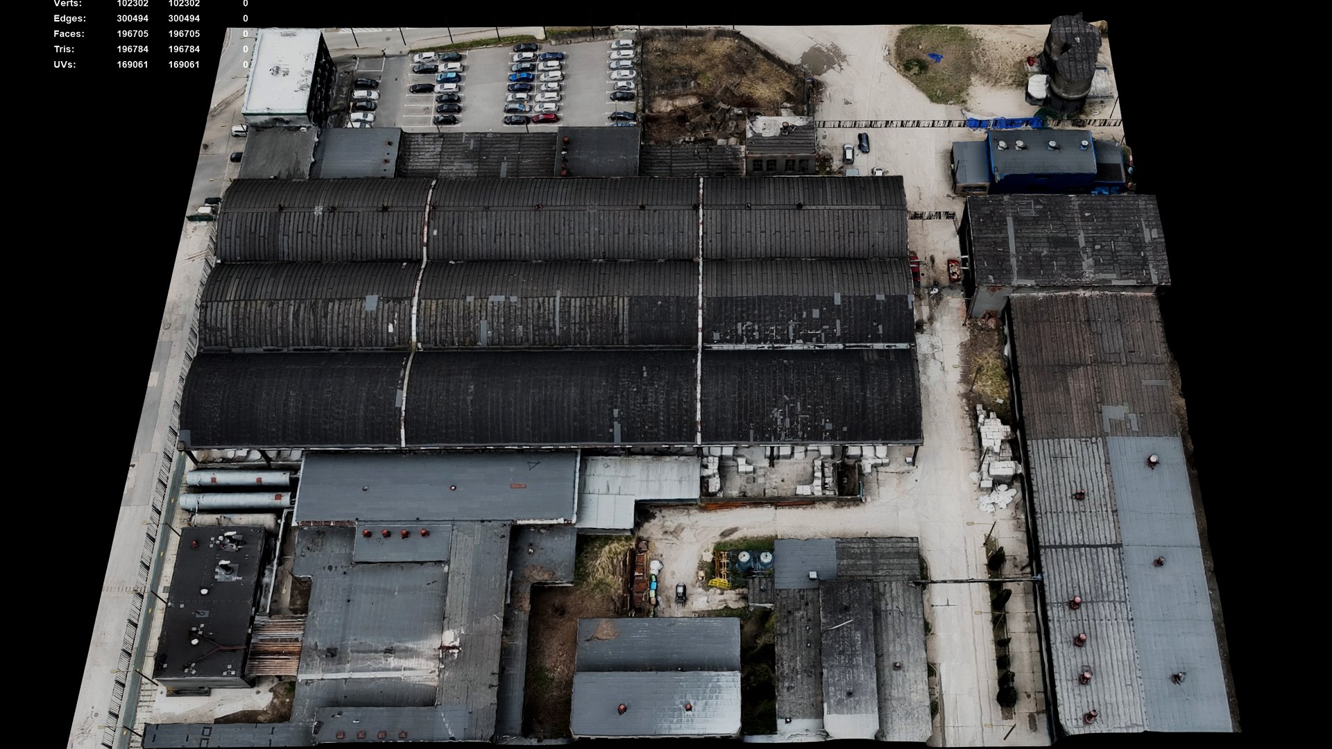 Factory Roofs Cement Faility Area Terrain Drone Scan 3D Model ...