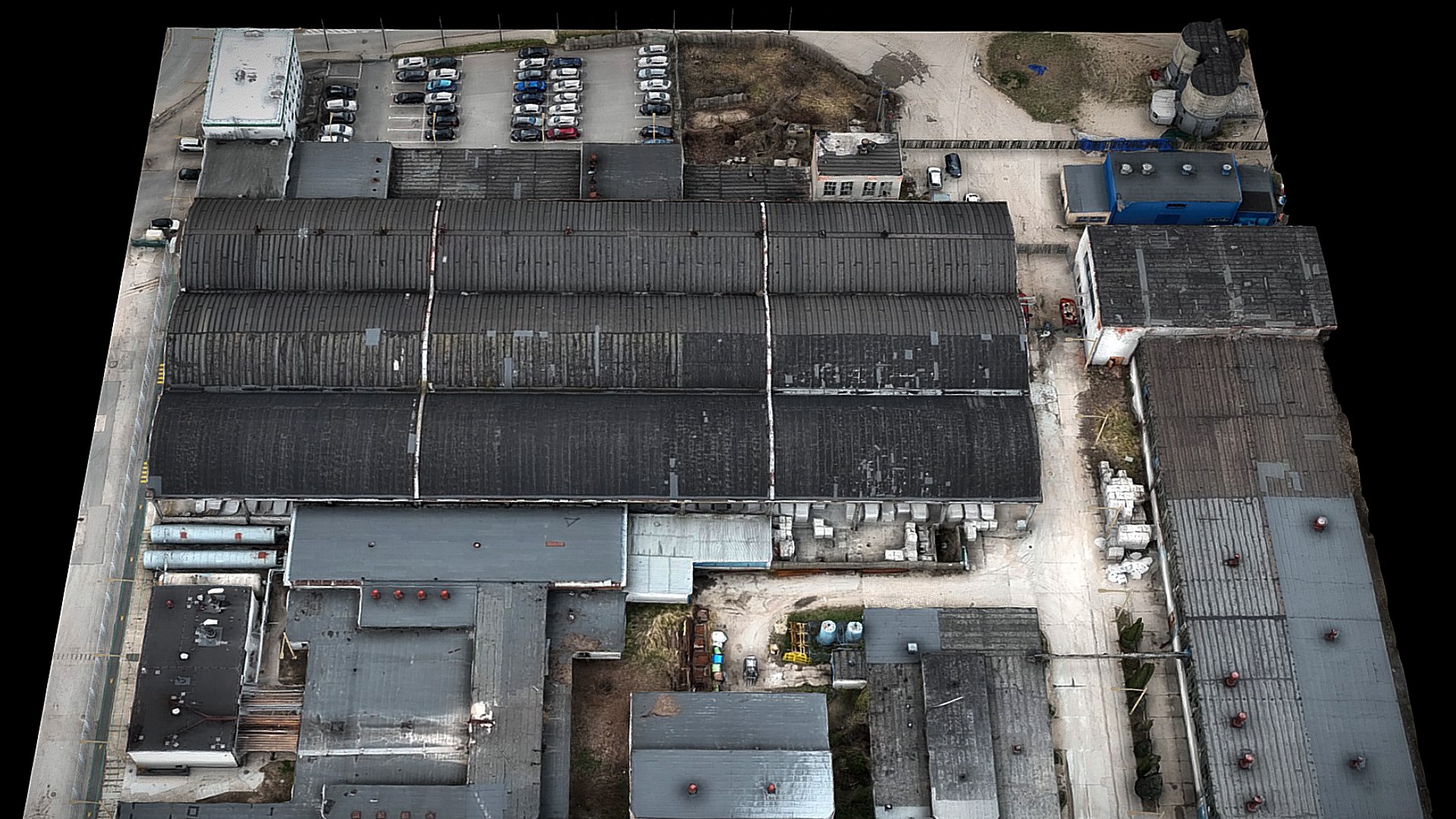 Factory Roofs Cement Faility Area Terrain Drone Scan 3D Model ...