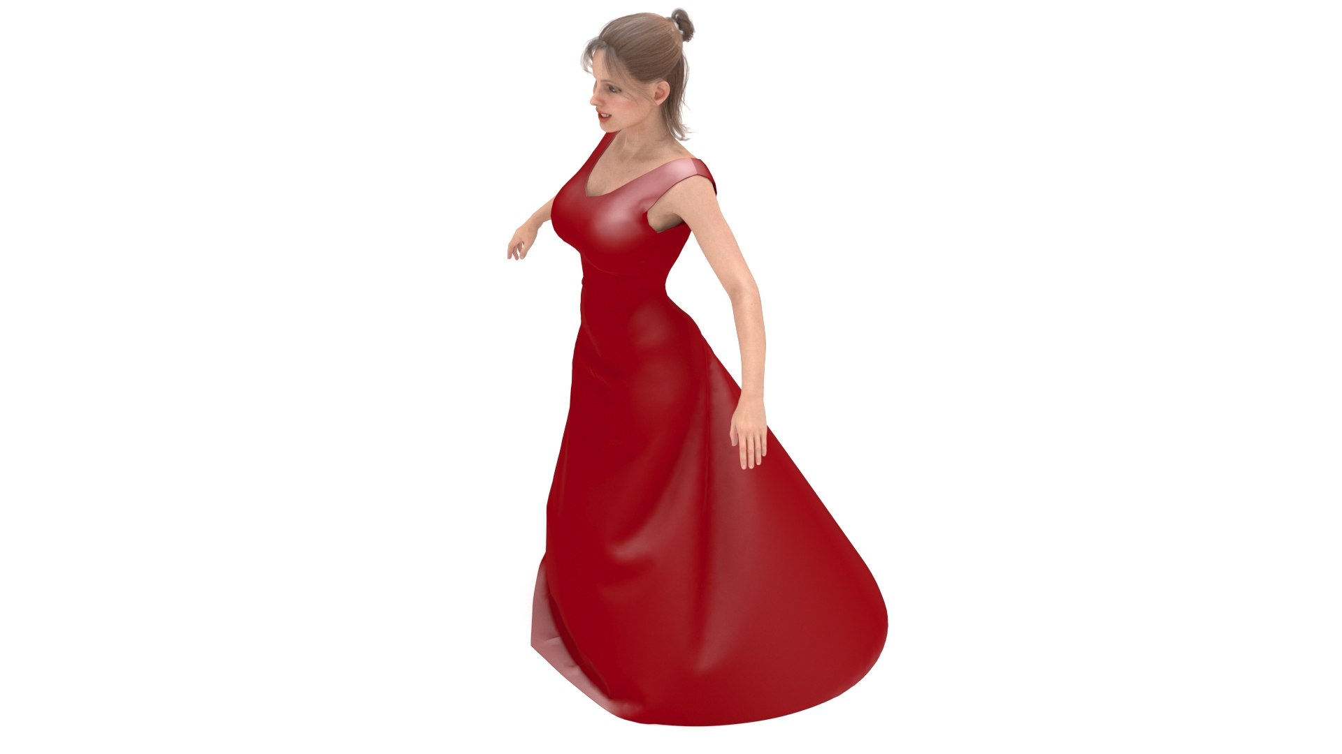Lady In Red 3D Model - TurboSquid 1797644