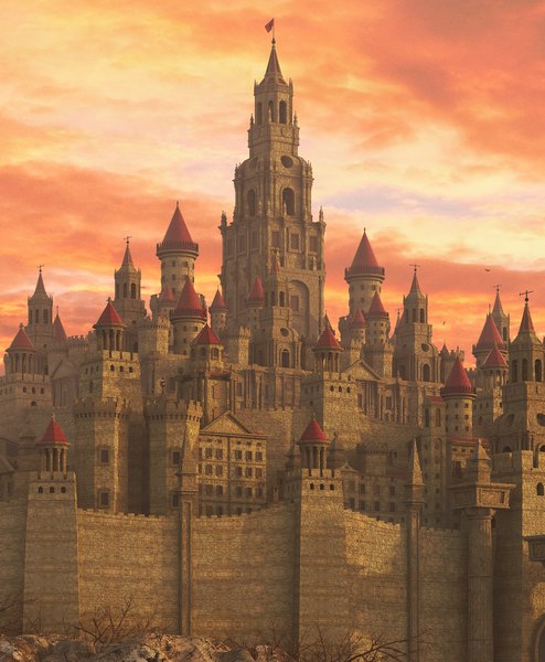 modelo 3d Fantasy City Castle Island - TurboSquid 1723409