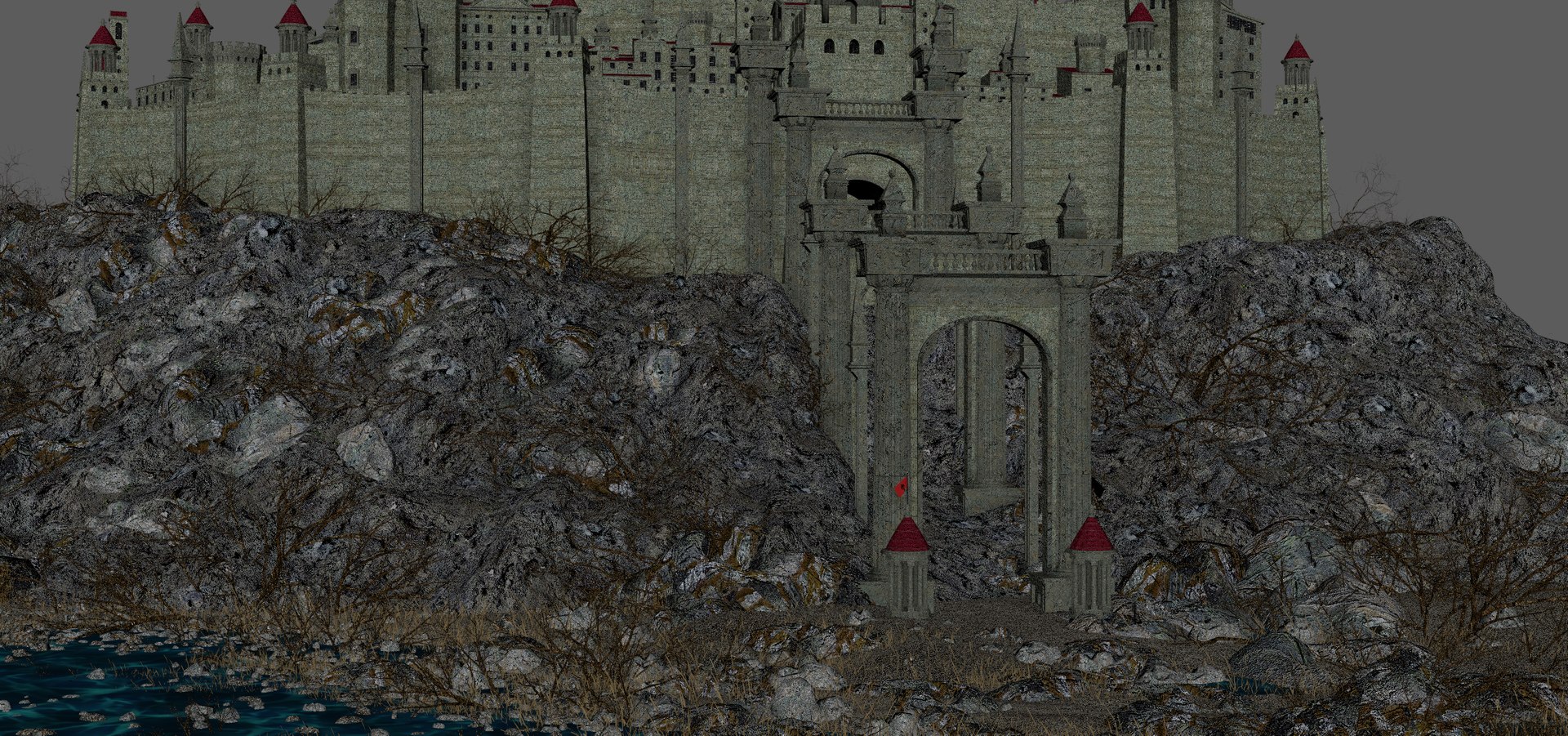 3D Fantasy City Castle Island model - TurboSquid 1723409